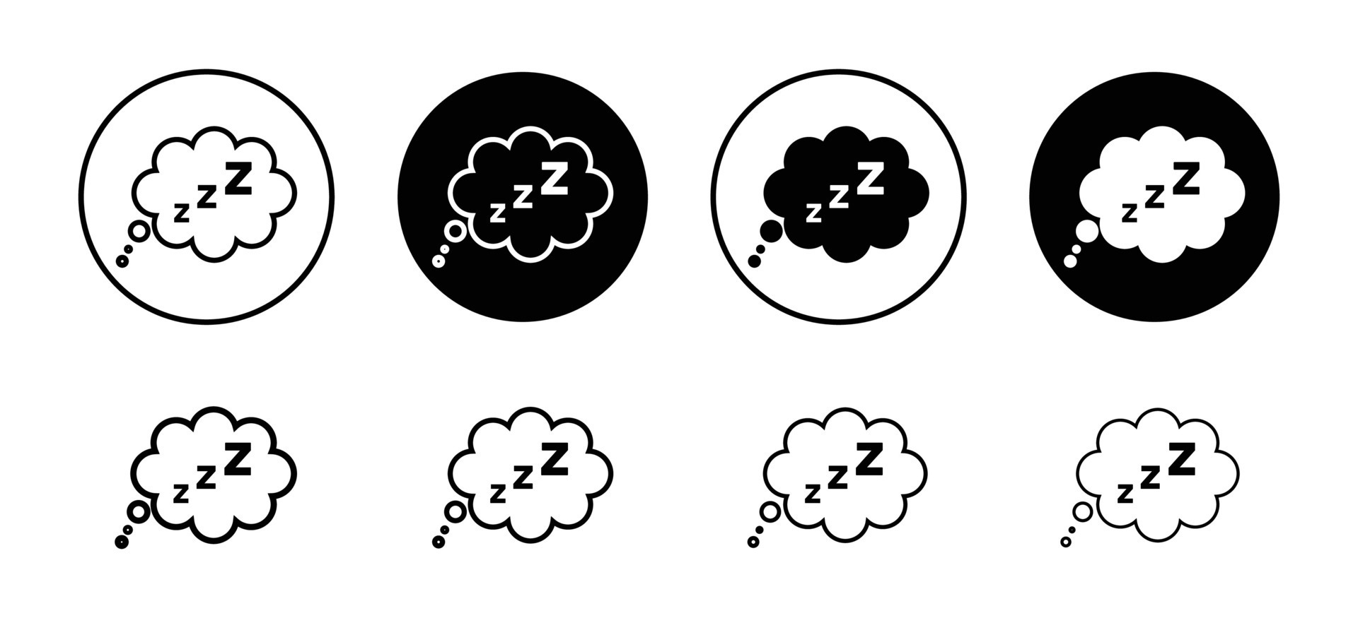Zzz icon set collection. Zzz Outline flat Icon. 47483037 Vector Art at Vecteezy