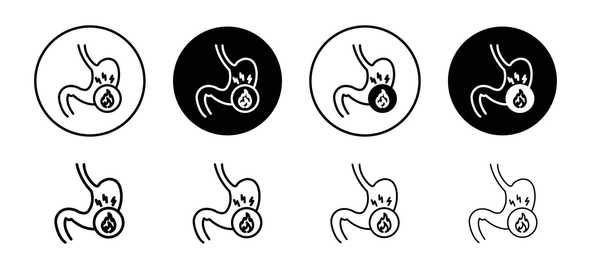 Heartburn due to acid icon. acidity in stomach organ cause burn symbol. 47483336 Vector Art at ...