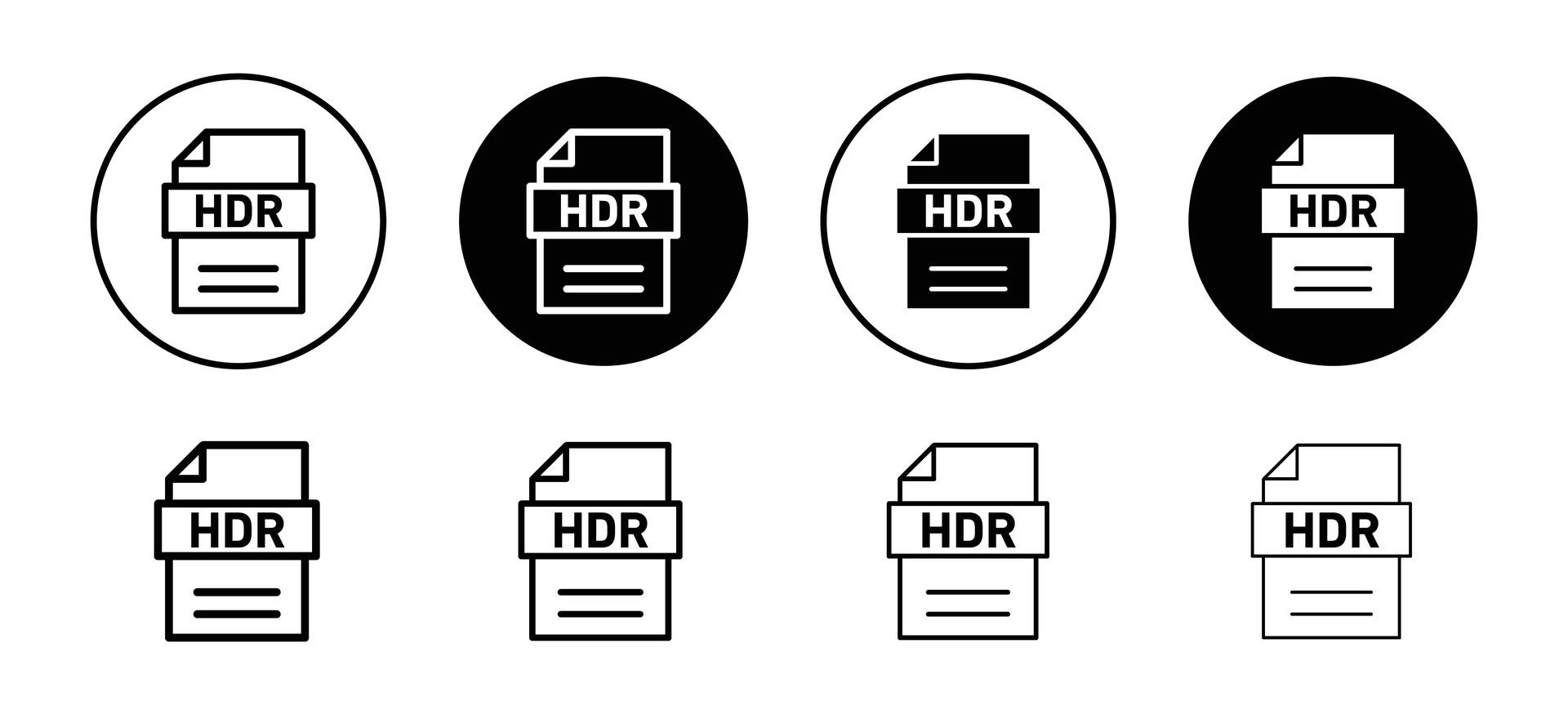Hdr Image File Extension Icon Set Collection For Web 47483342 Vector