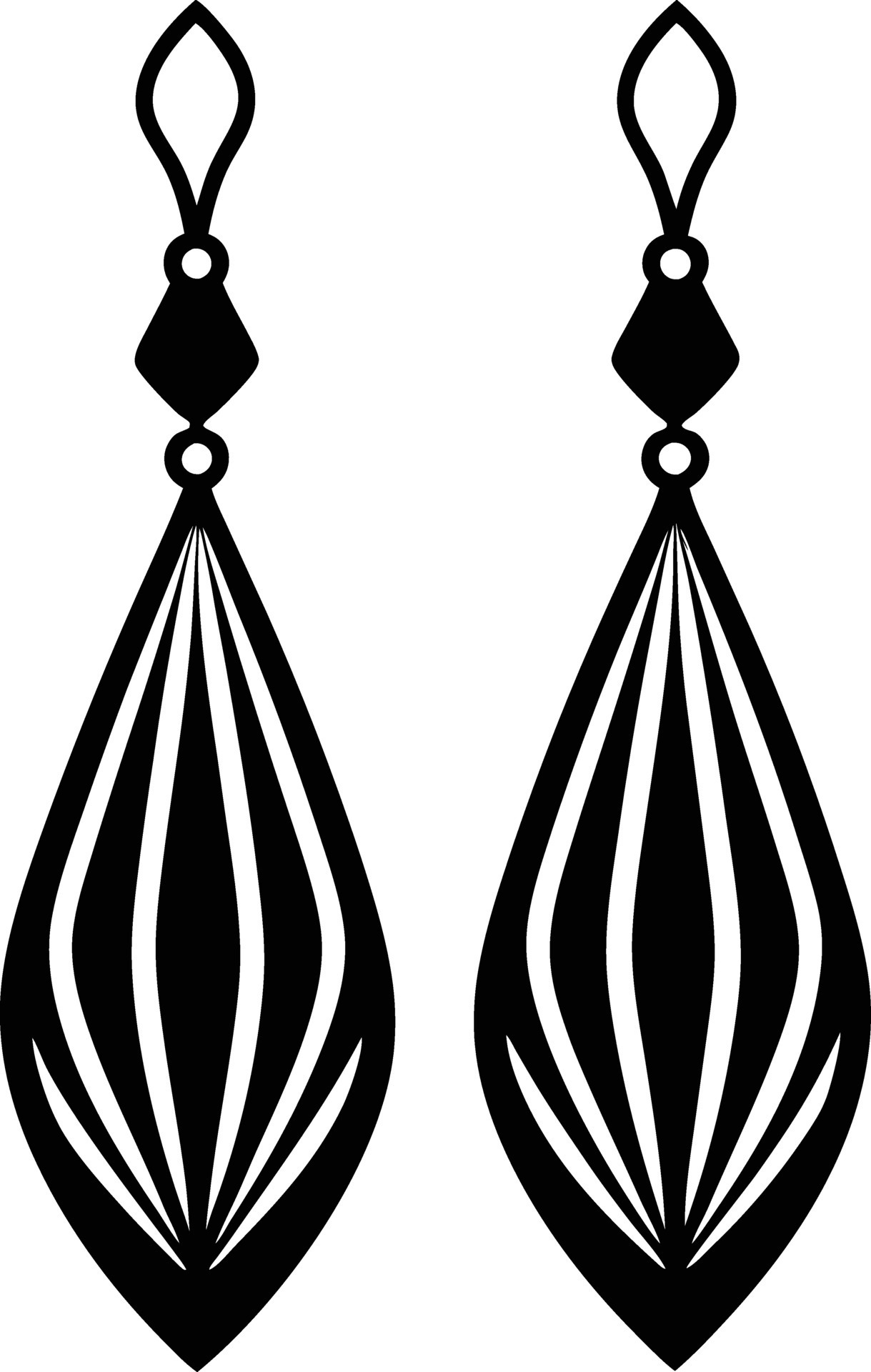 decorative women earrings illustration black and white 47485534 Vector Art at Vecteezy