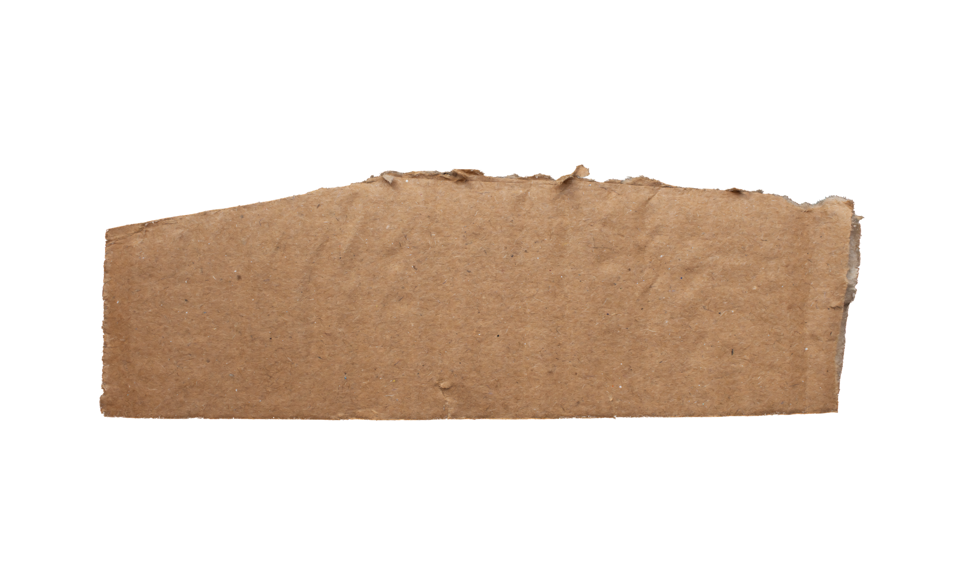 One piece of ripped torn cardboard paper piece isolated on transparent ...