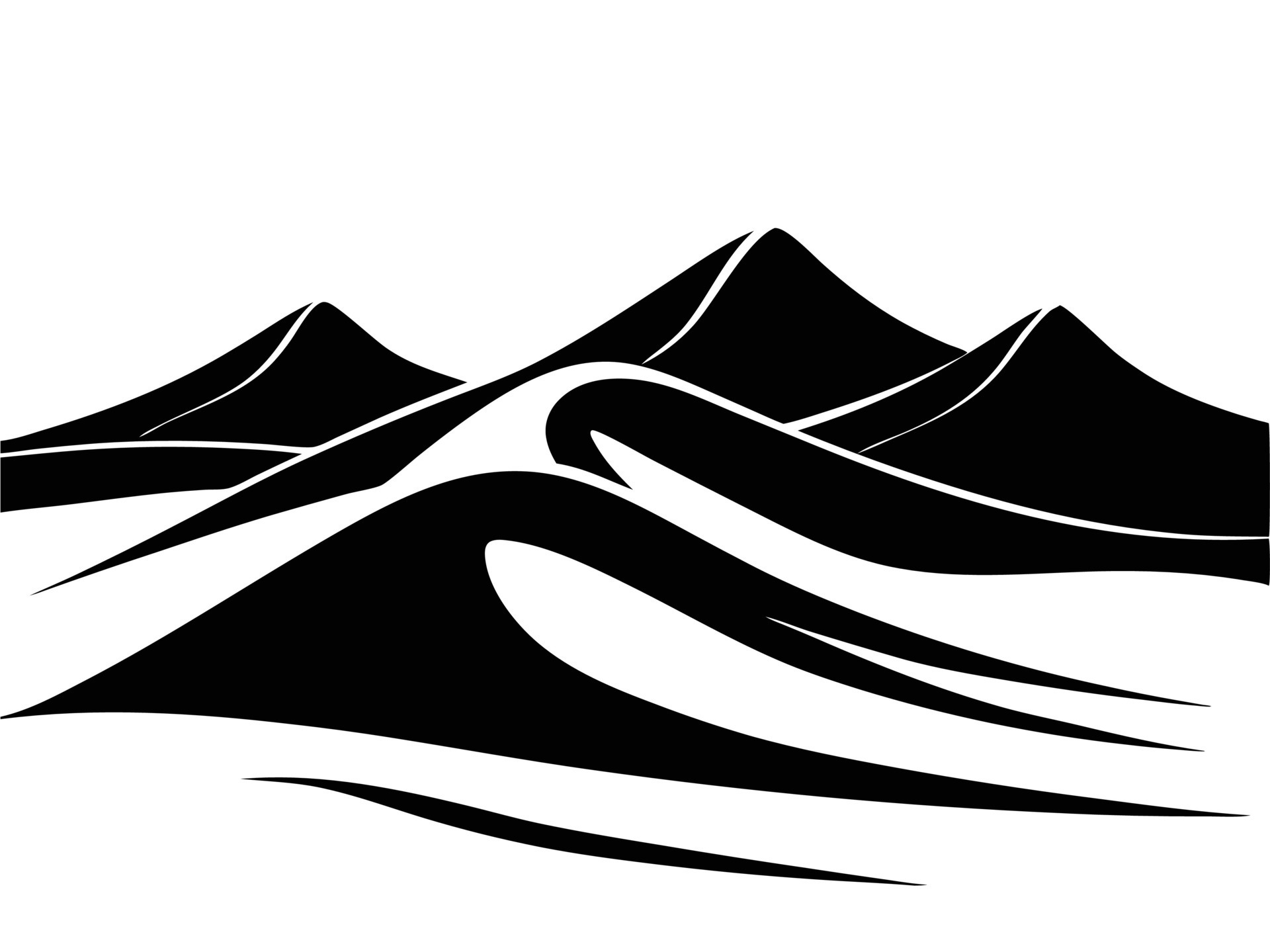 Sandy Dunes Silhouette Hills of Sand Shaped by the Wind 47491368 Vector ...