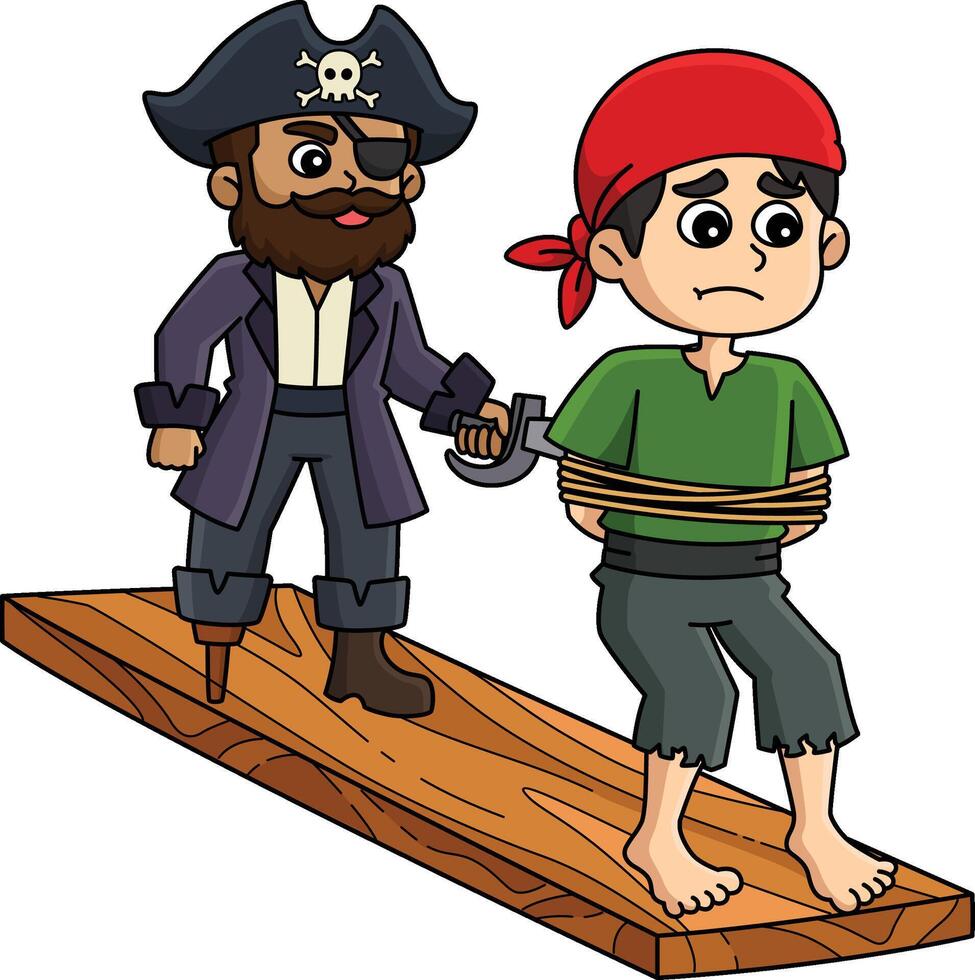 Pirate Walking the Plank Cartoon Colored Clipart 47496341 Vector Art at Vecteezy