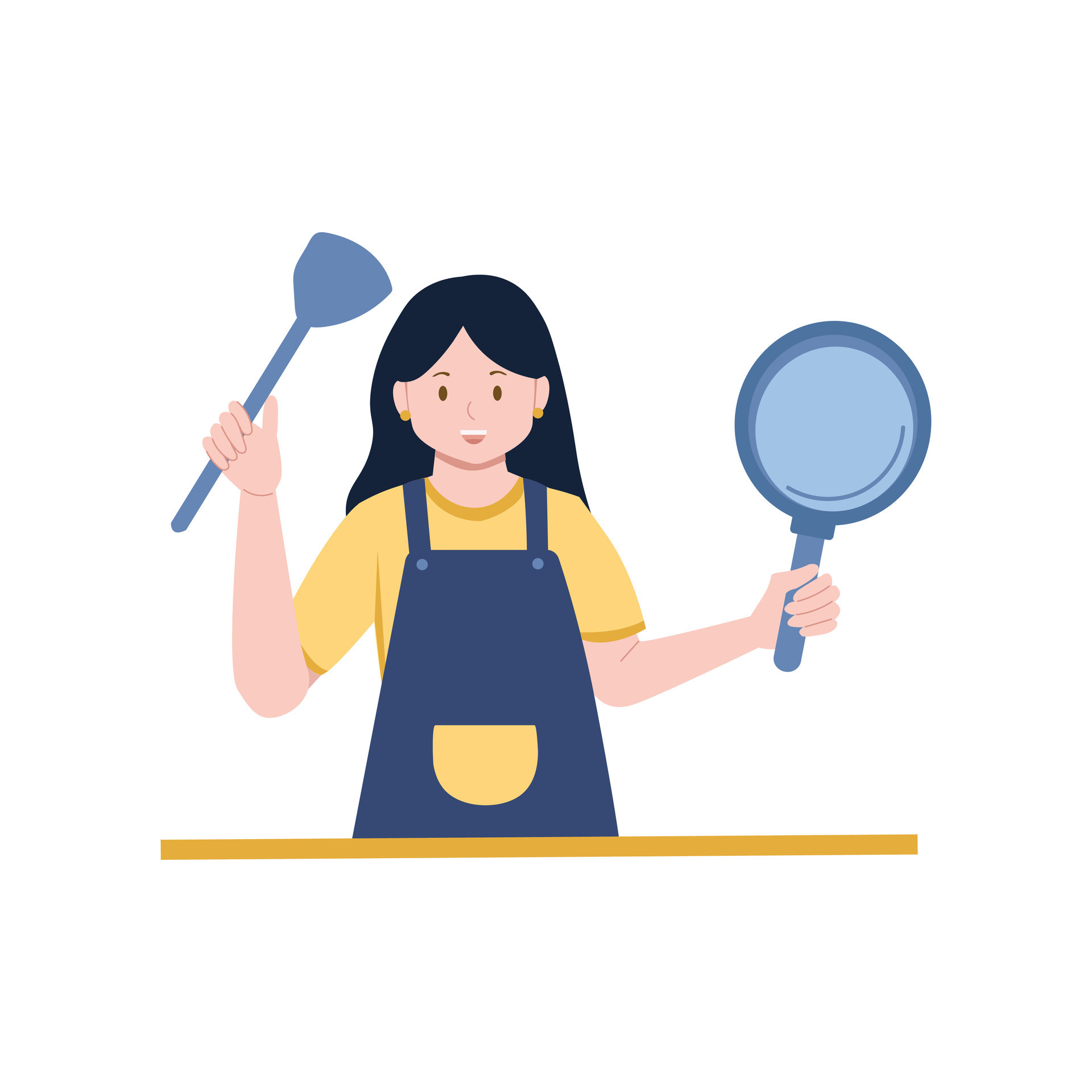 Woman Cooking In The Kitchen Illustration 47496930 Vector Art At Vecteezy