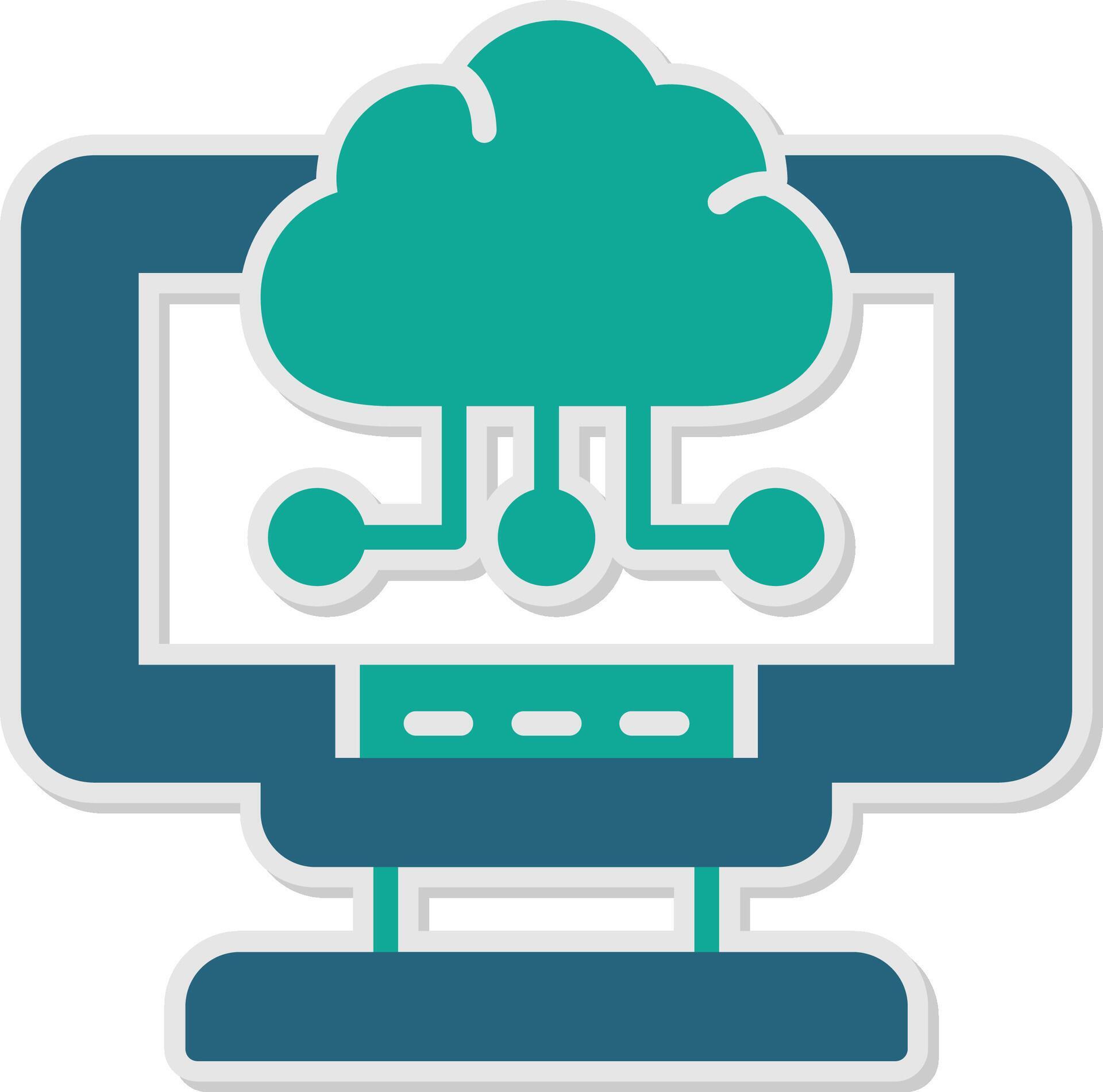 Cloud Computing Sticker Icon 47499818 Vector Art at Vecteezy