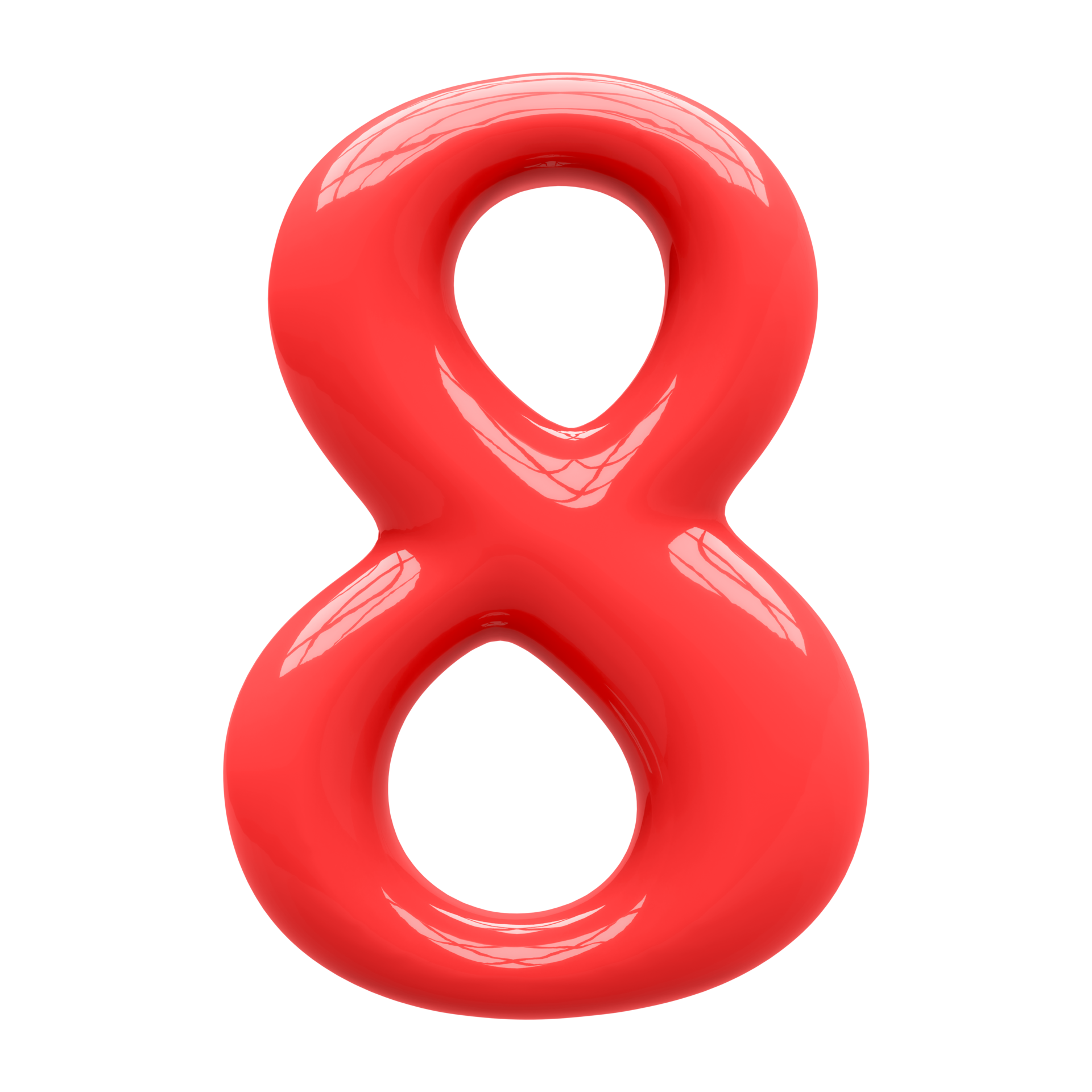 Red 3D Number 8 47504043 PNG