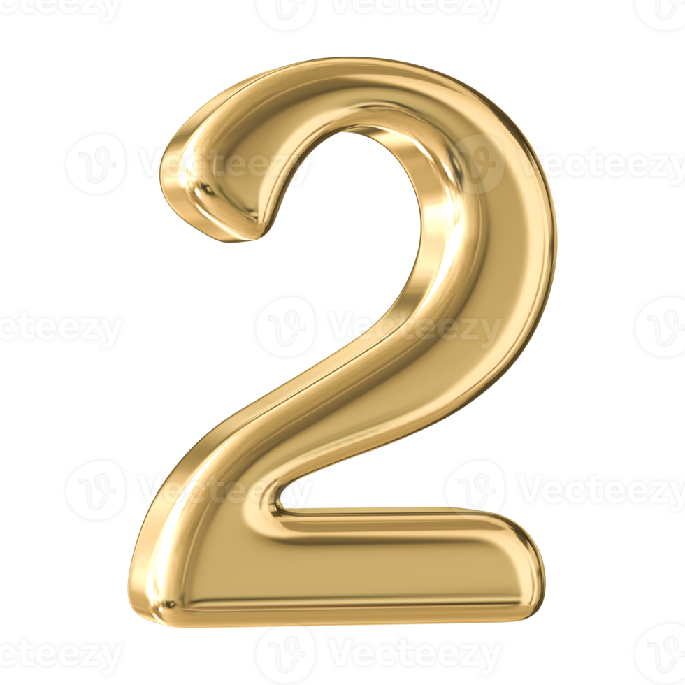 Gold 3d Nummer 2 47504168 PNG