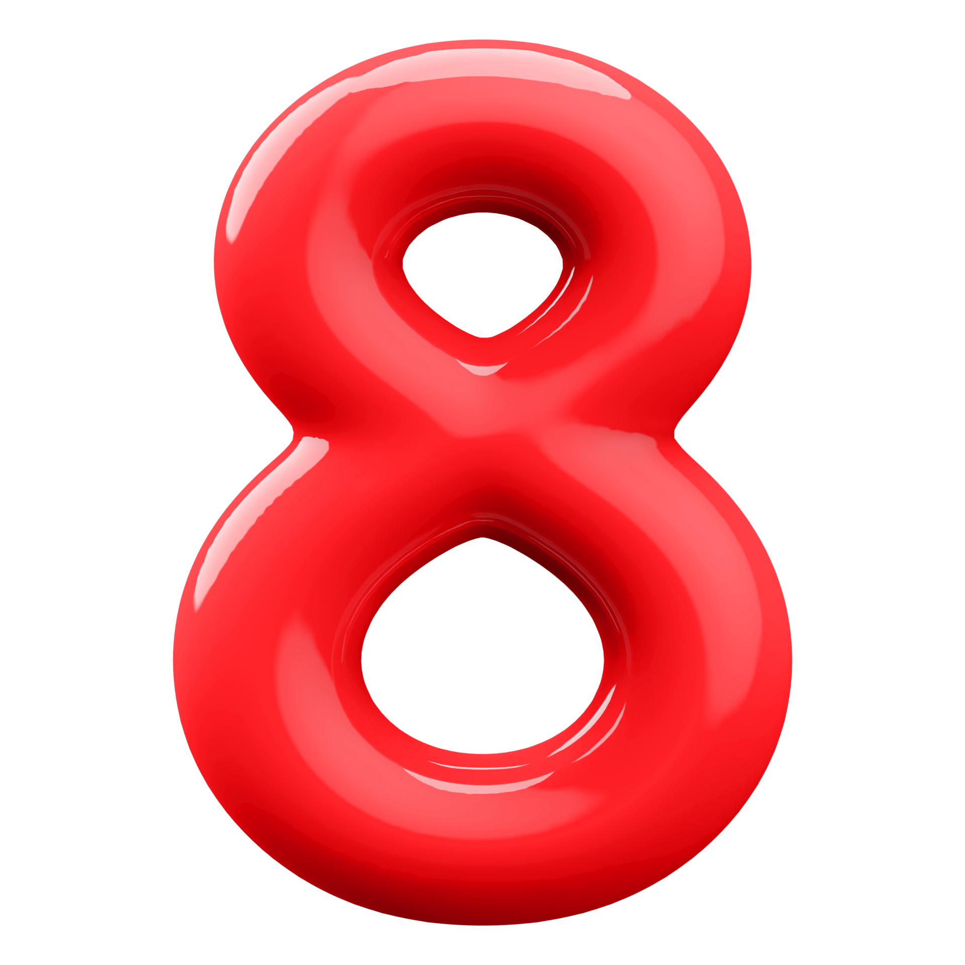 rojo 3d número 8 47504284 PNG