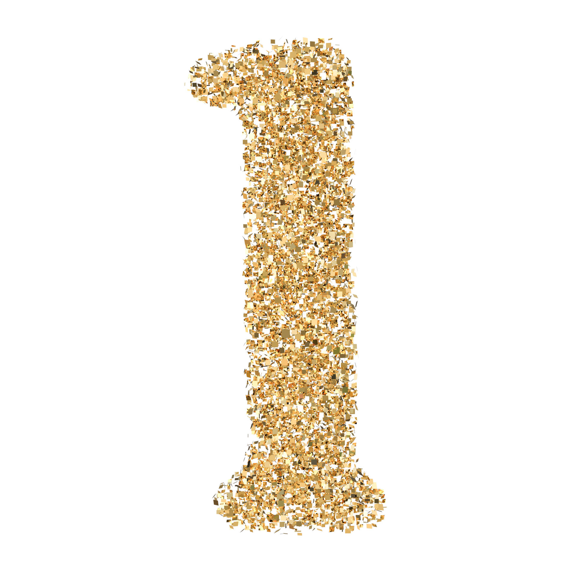 Gold Glitter Number 1 47504313 PNG