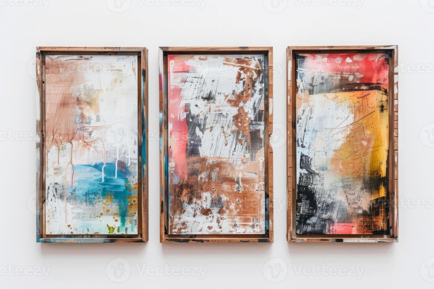 Abstract Triptych Painting on White Background 47508039 Stock Photo at Vecteezy