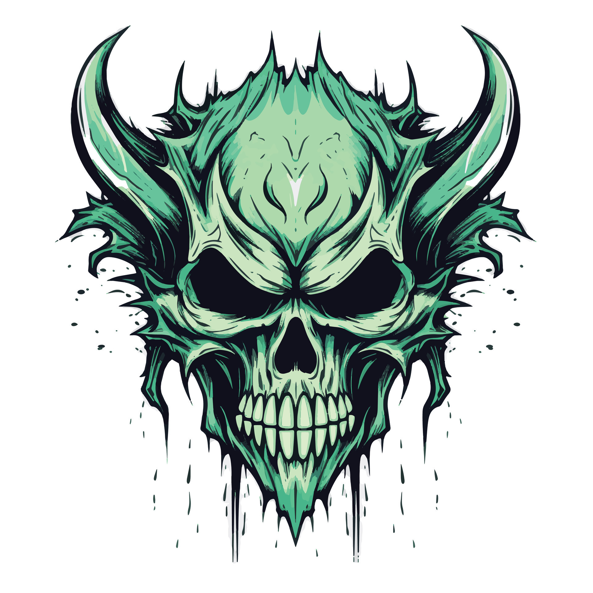 Malevolent Presence Evil Skull Tee Design 47511615 Vector Art at Vecteezy