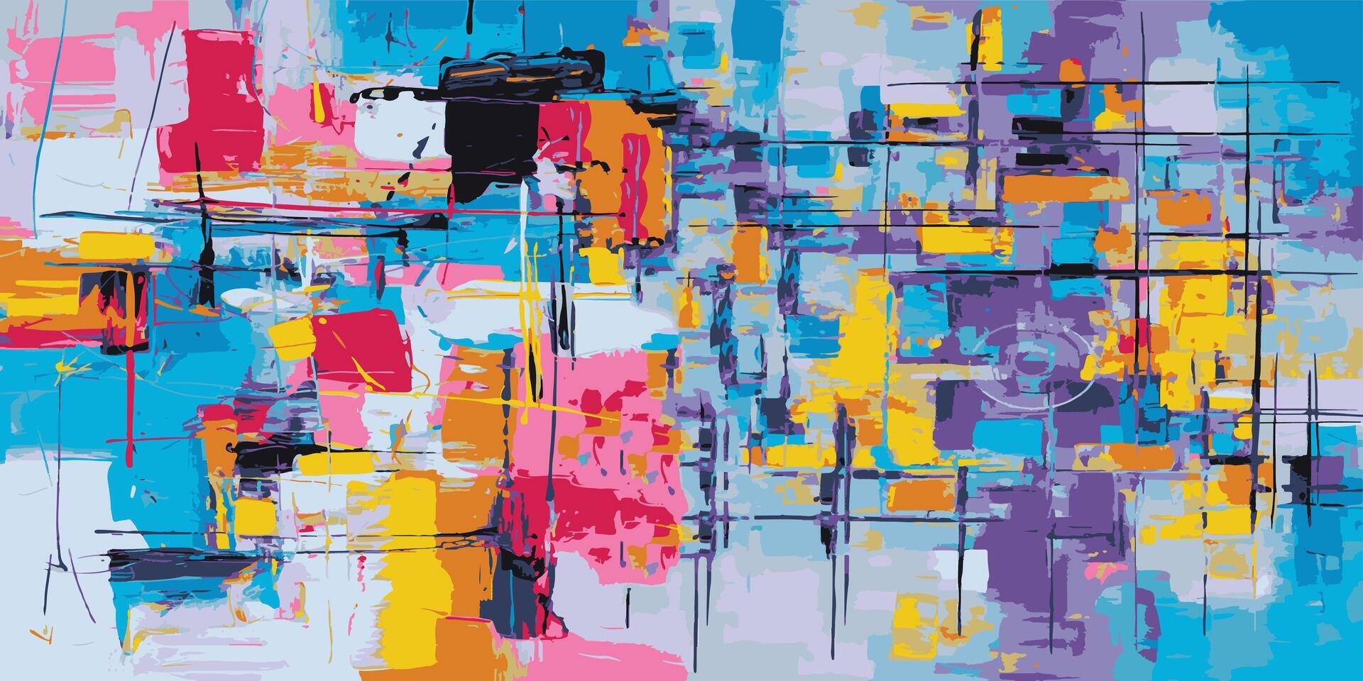 Abstract painting rainbow color. Abstract paintbrush multi color ...