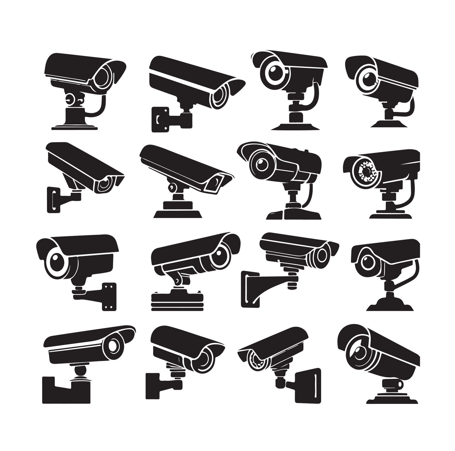 cctv icons, surveillance camera icons set 47522304 Vector Art at Vecteezy cctv icons, surveillance camera icons set 47522304 Vector Art at Vecteezy