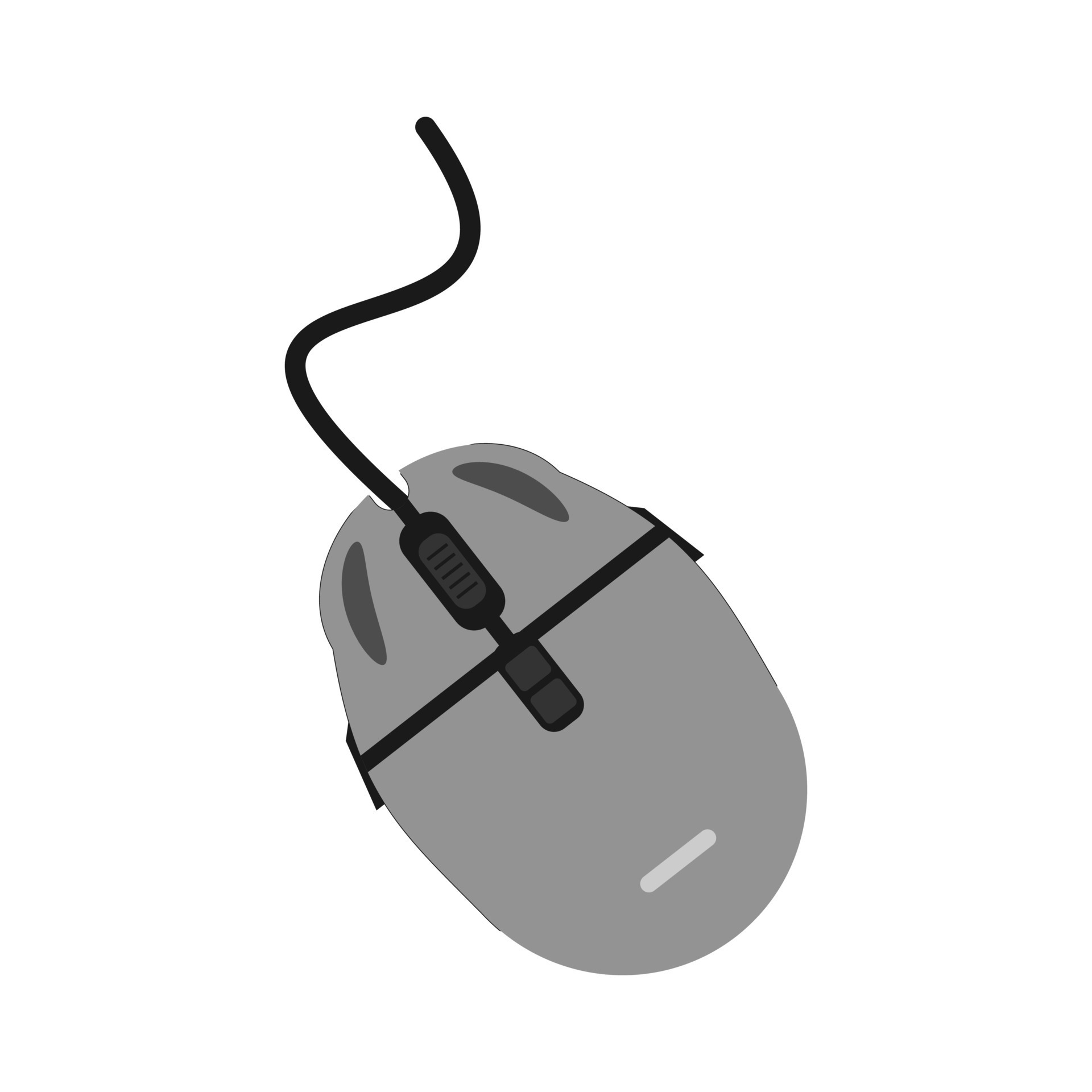 Gray computer mouse illustration suitable for technology blogs, web design concepts, ecommerce ...