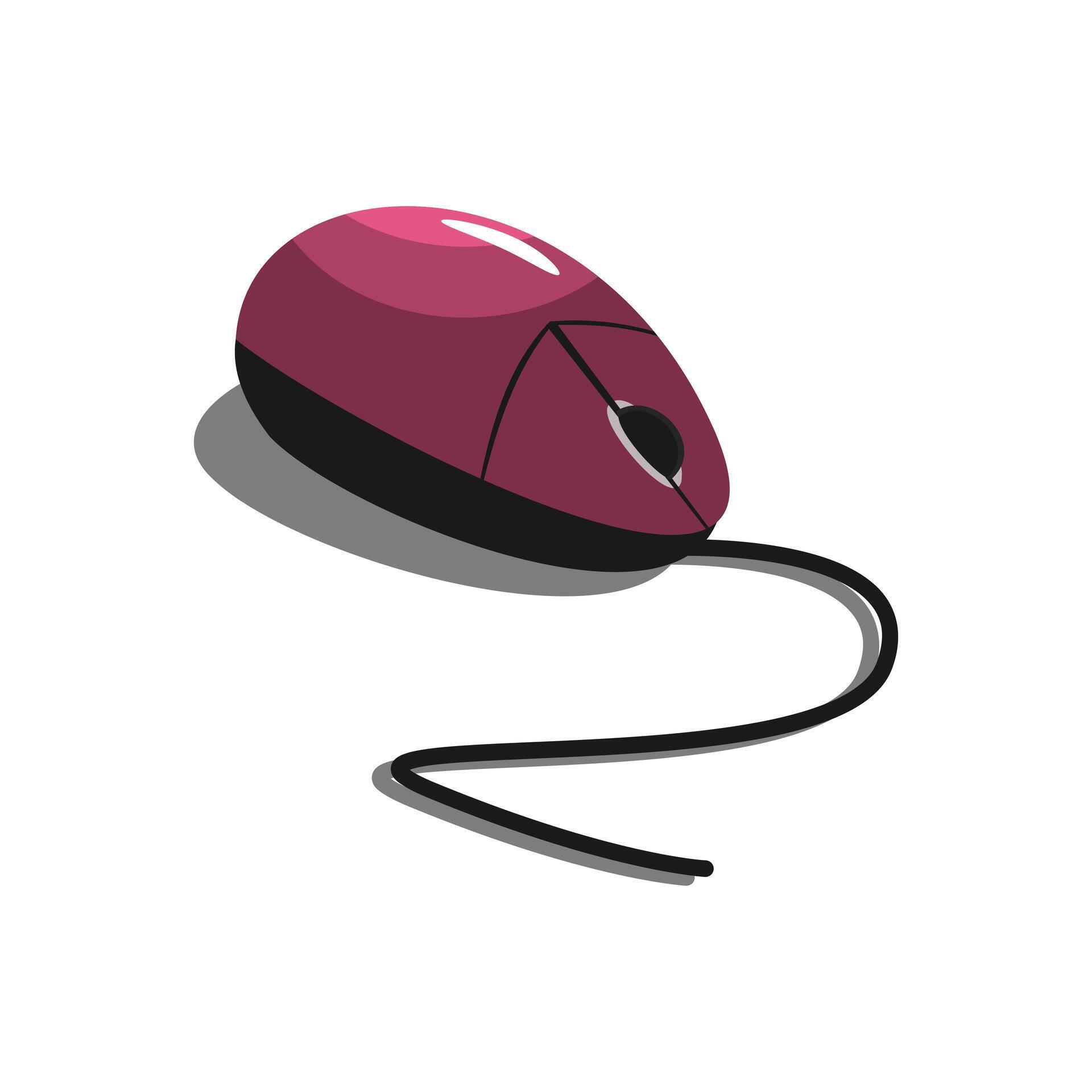 Pink and black computer mouse illustration suitable for technology blogs, web design concepts ...