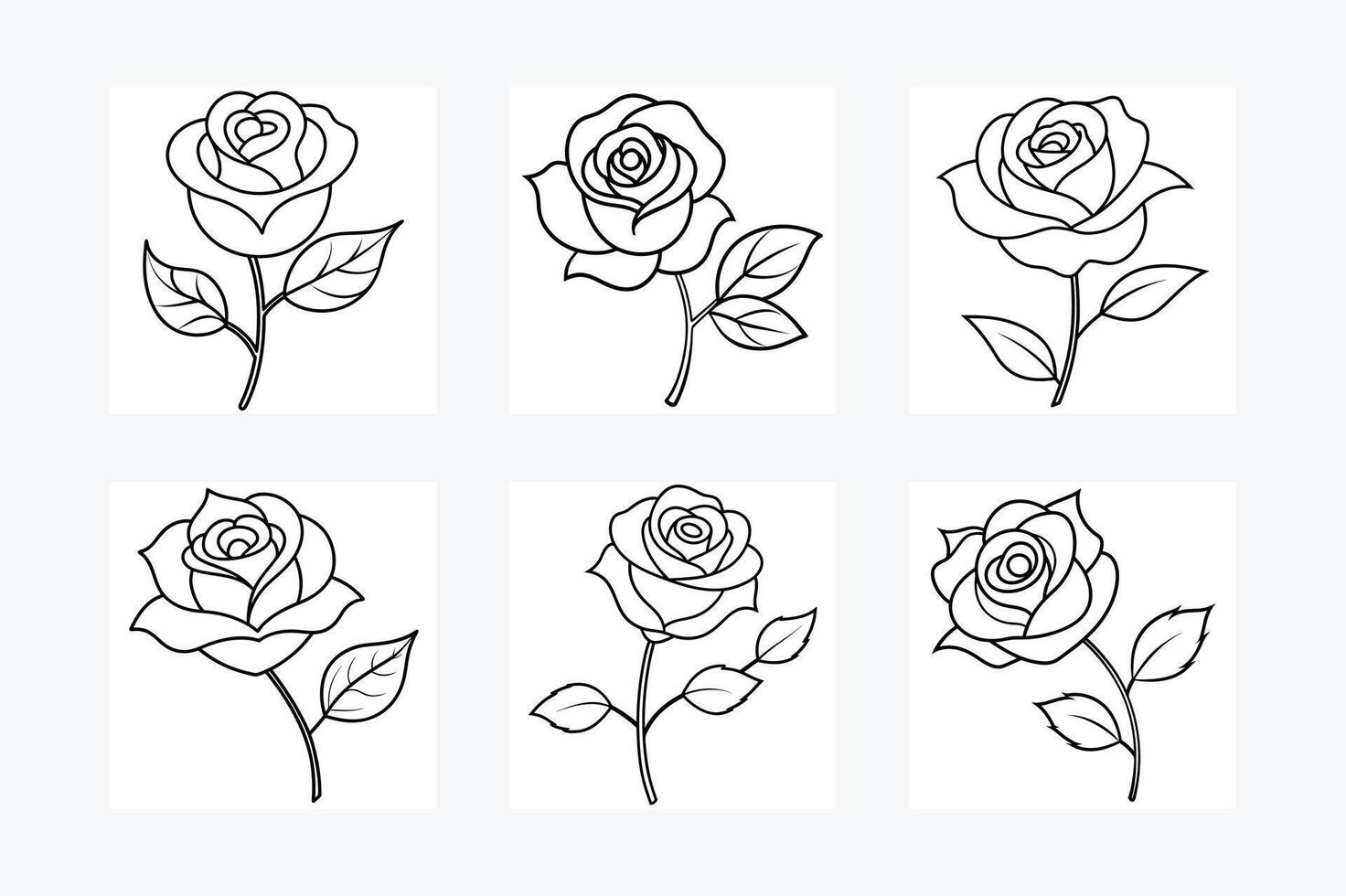 Rose flower line art illustration 47522790 Vector Art at Vecteezy