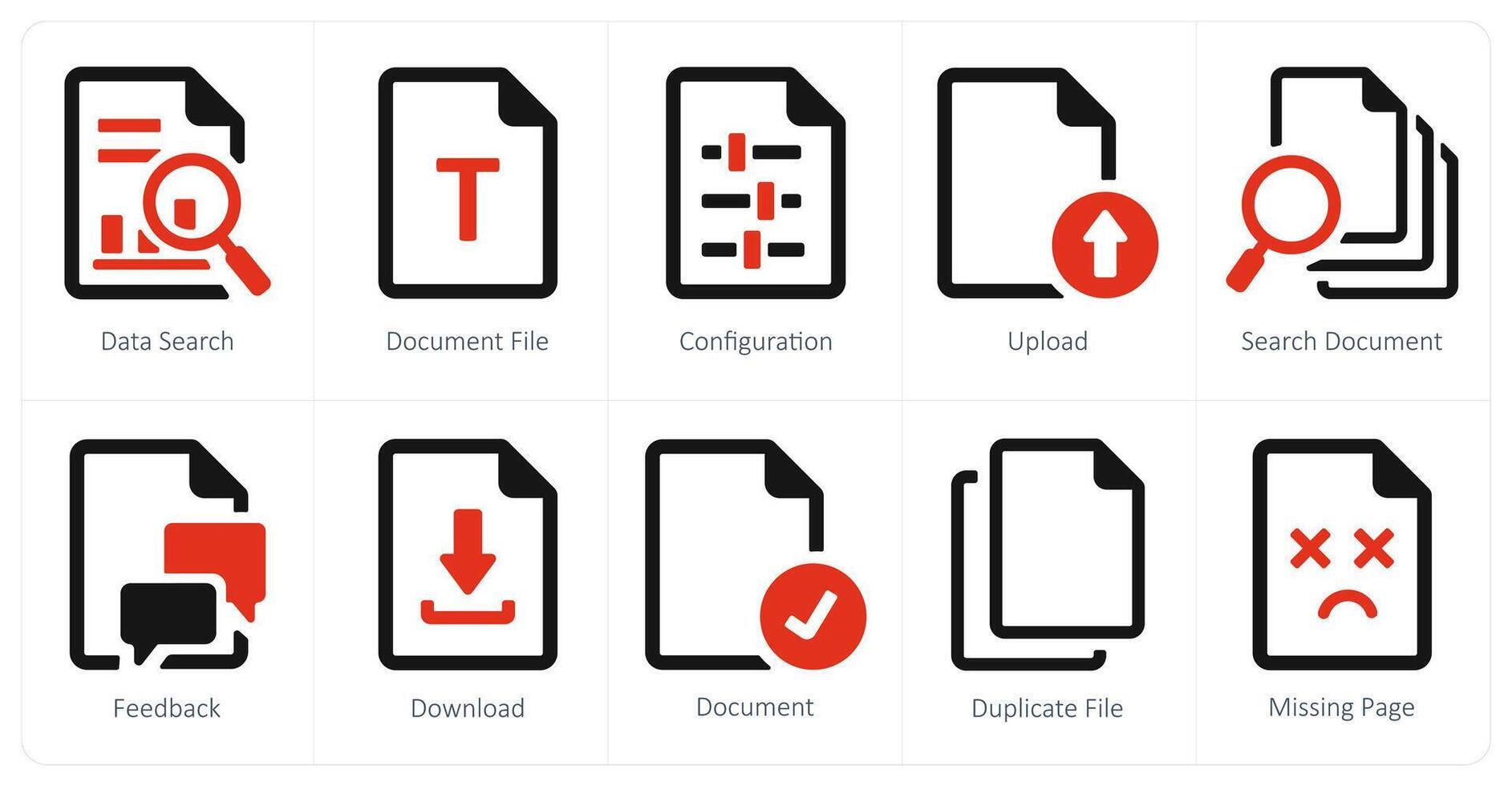 A Set Of 10 File Icons As Data Search Document File Configuration