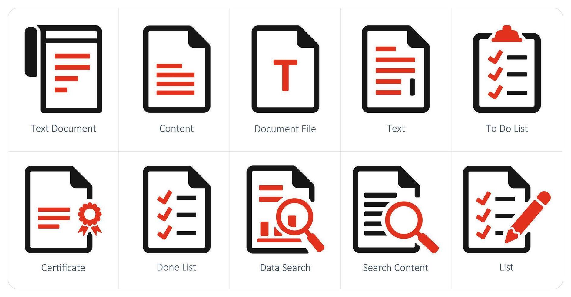 A set of 10 File icons as text document, content, document file ...