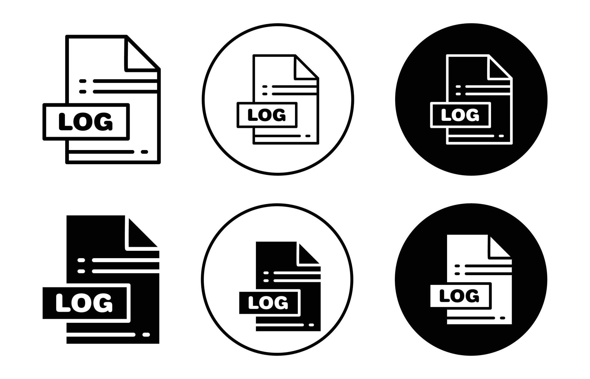 log file icon logo collection set 47526481 Vector Art at Vecteezy