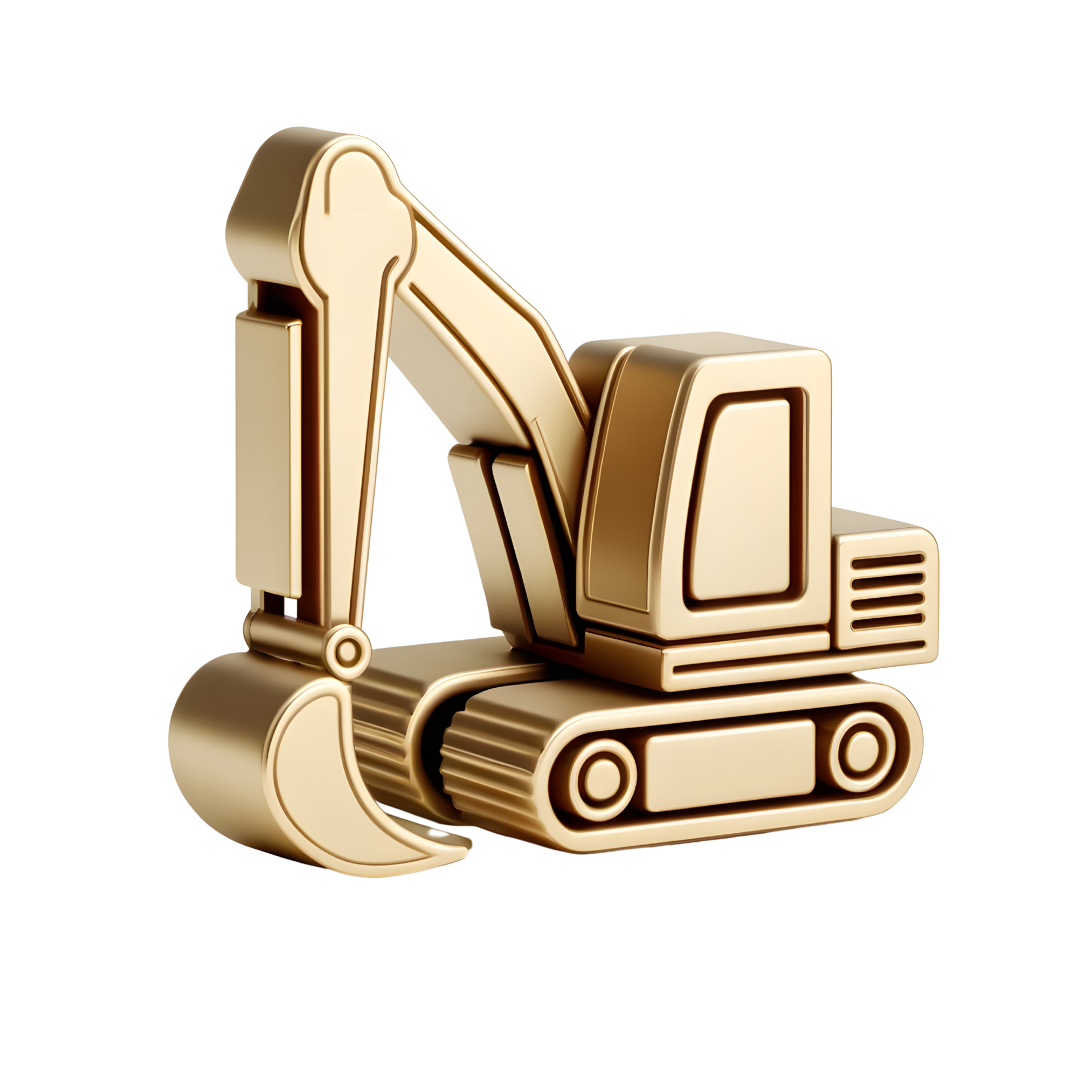 Excavator Gold Color 3d Icon Illustration 47530500 Png