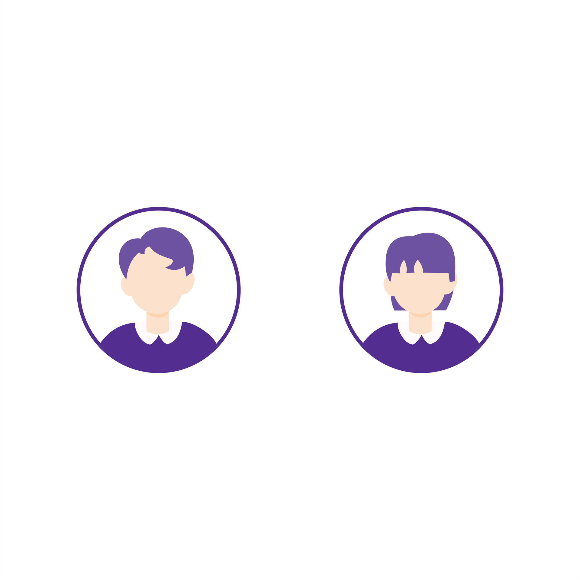 User Male and Female avatar. User profile icon. Avatar profile picture ...