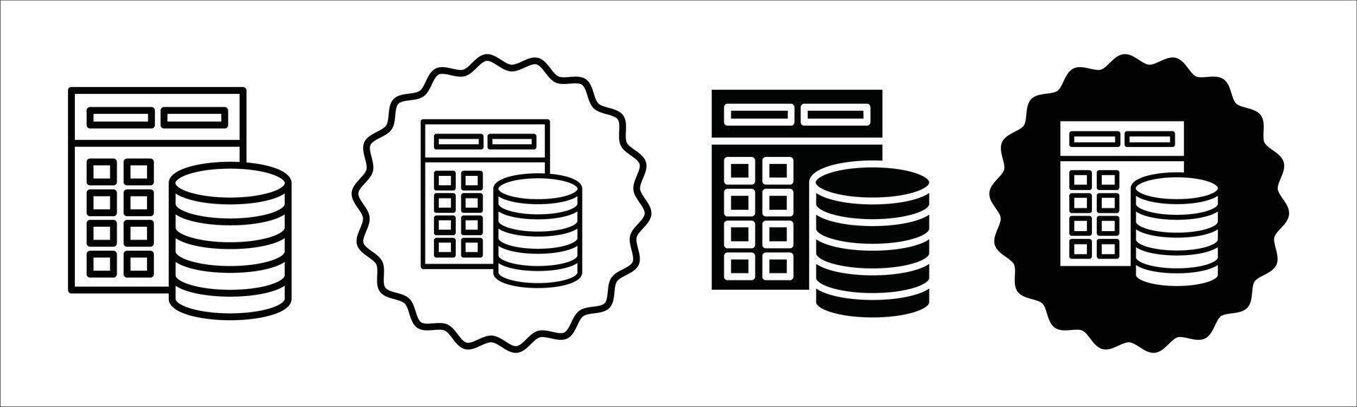 Data table icon set collection. Data table Outline flat Icon. 47540071 ...