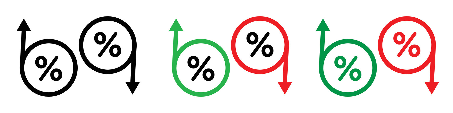 High and Low Percent arrow icon logo set 47540813 Vector Art at Vecteezy