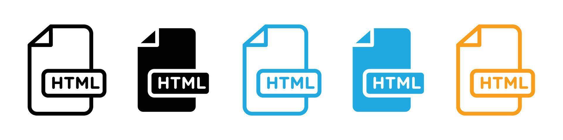 Html Script Icon Logo Set 47540853 Vector Art At Vecteezy