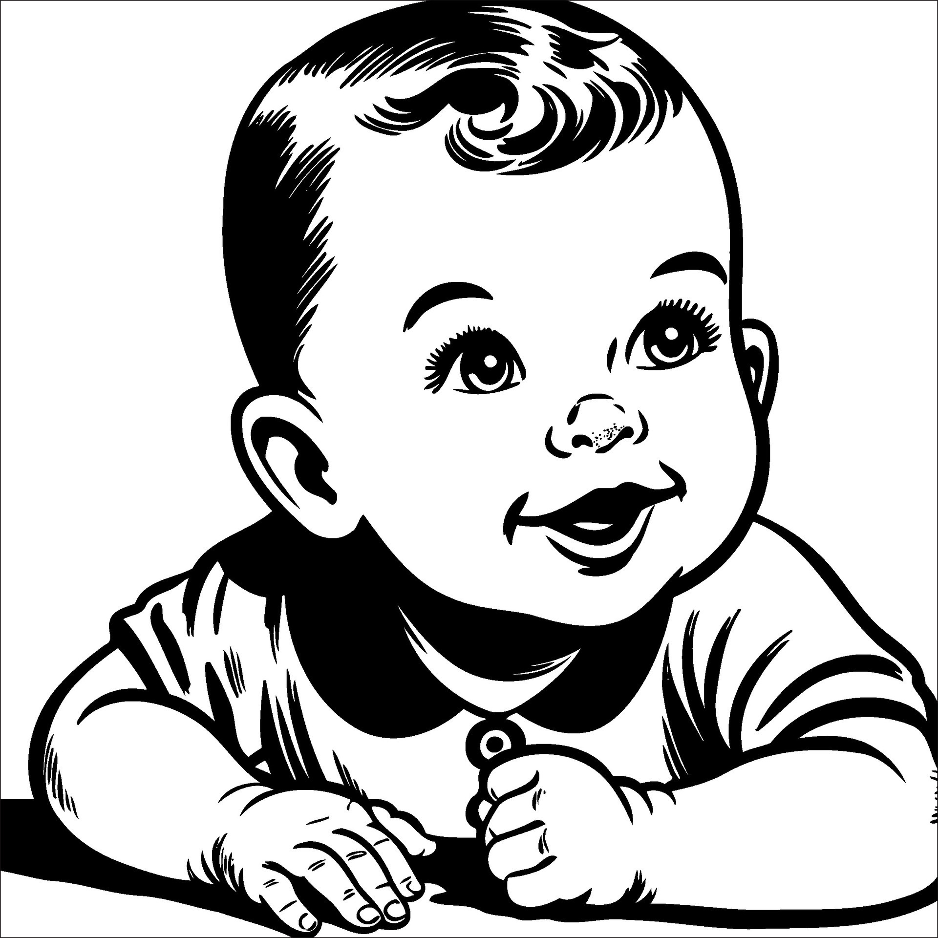 1940's retro baby, crawling, ... 47544549 Vector Art at Vecteezy
