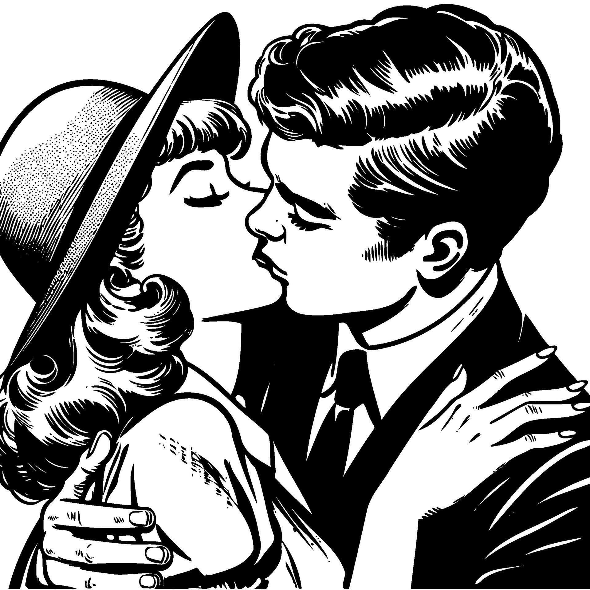1960s Retro Couples Kissing 47544576 Vector Art At Vecteezy