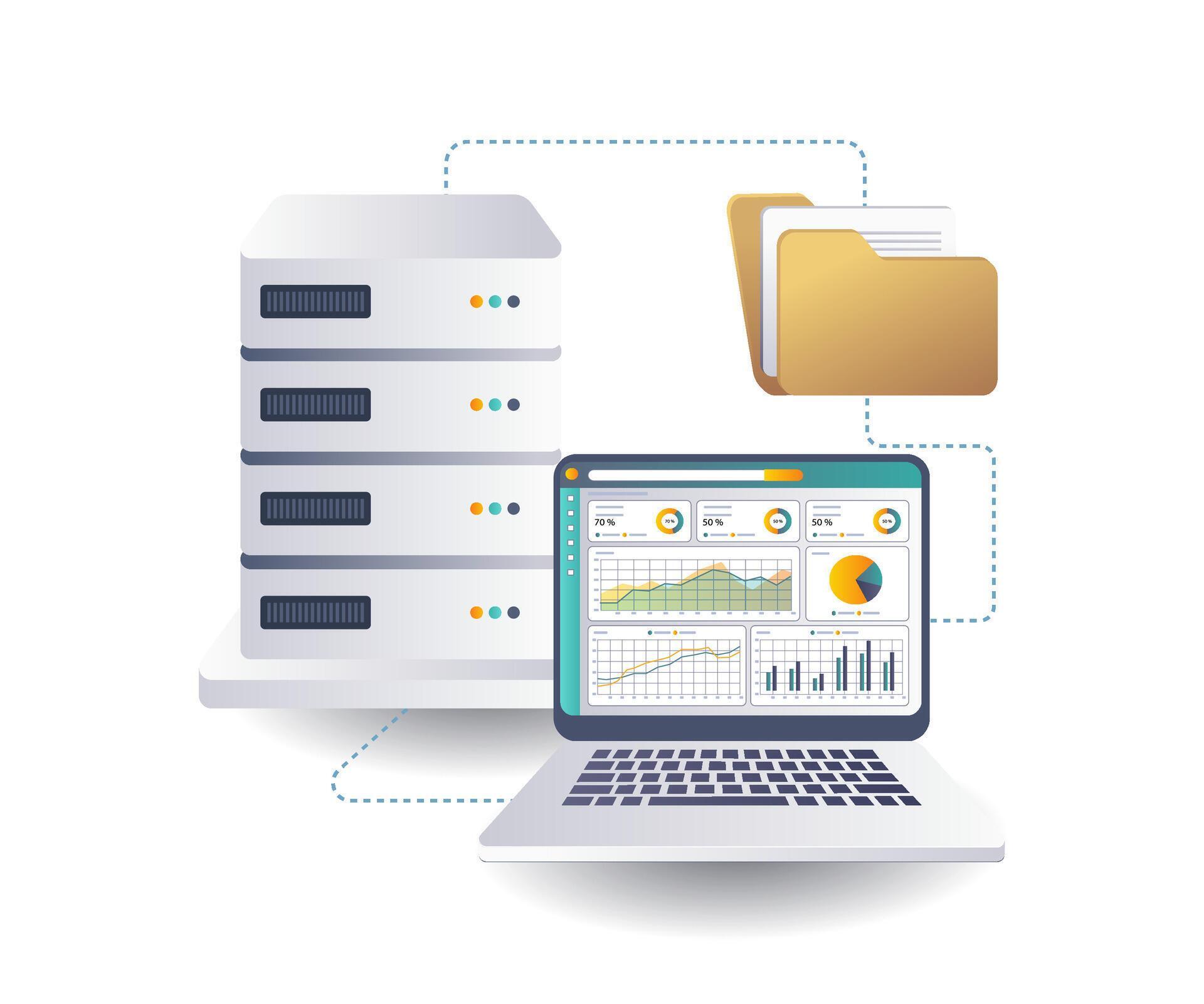 Optimizing Data Maintenance and Analysis on Cloud Servers 47546108 Vector Art at Vecteezy