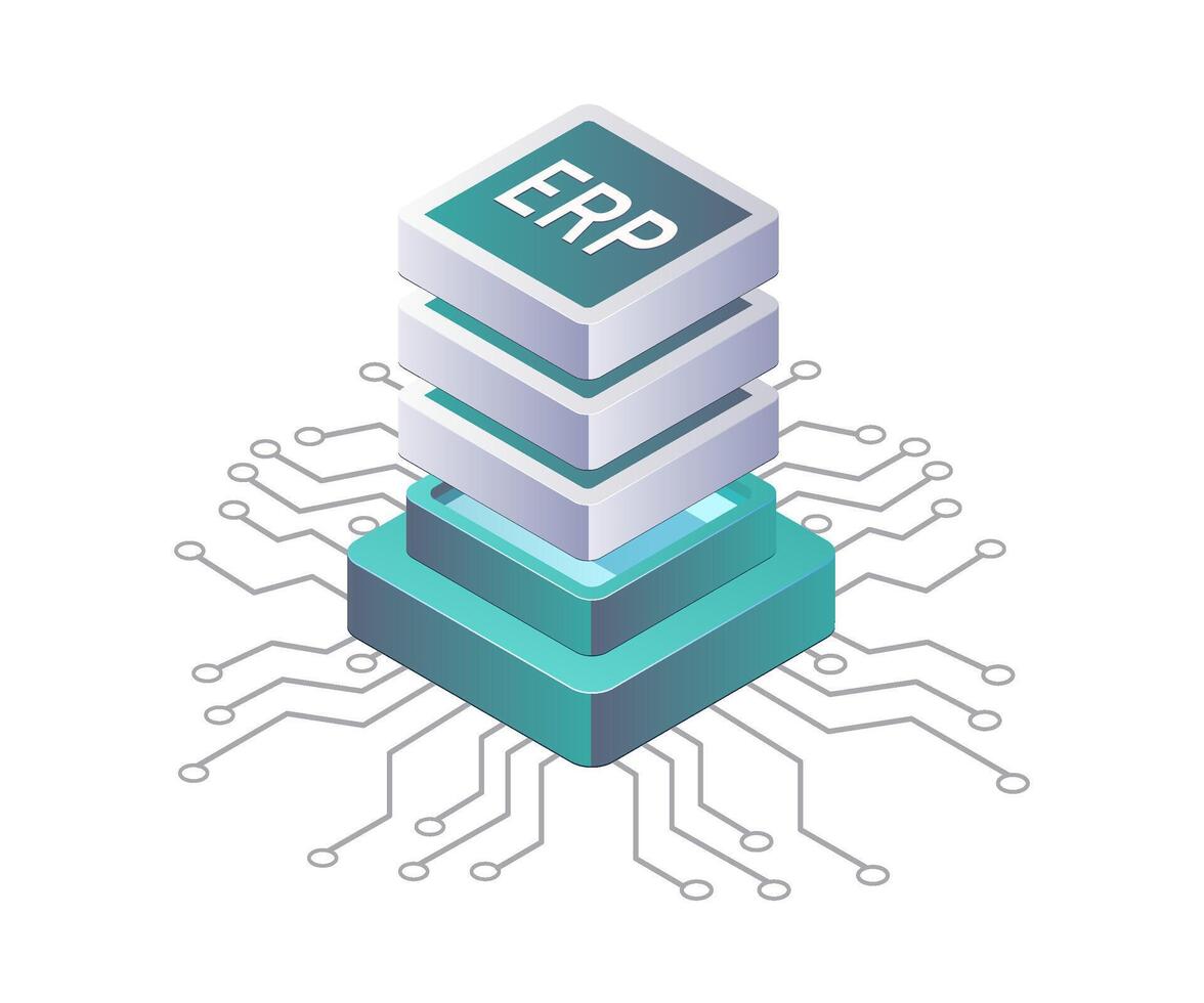 ERP Database Server Solutions for Business Growth 47546164 Vector Art ...