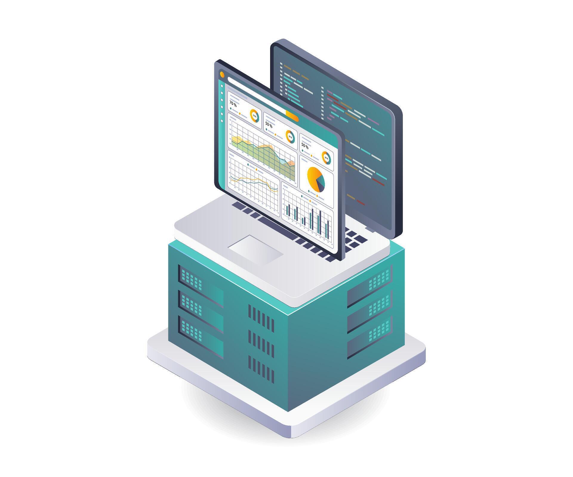 Optimizing Data Analysis Hub in Server 47546203 Vector Art at Vecteezy