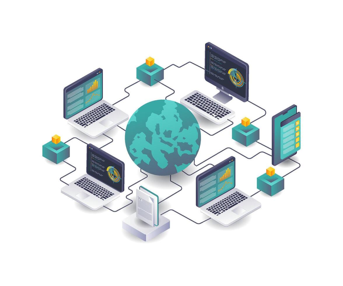 Exploring Global Computer Network Infrastructure 47546223 Vector Art at Vecteezy