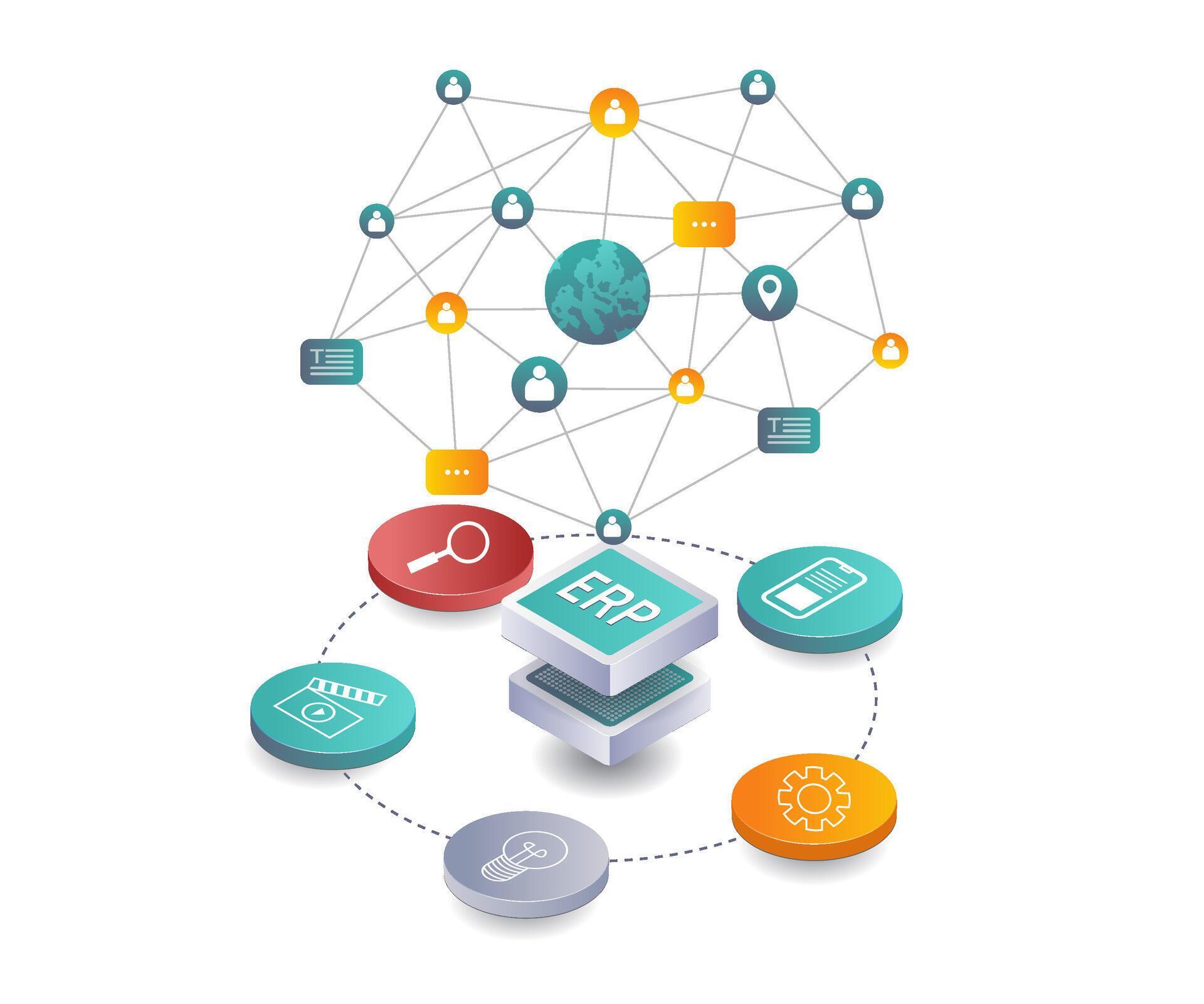 Erp Database Strategies For Business Network Expansion 47546248 Vector Art At Vecteezy