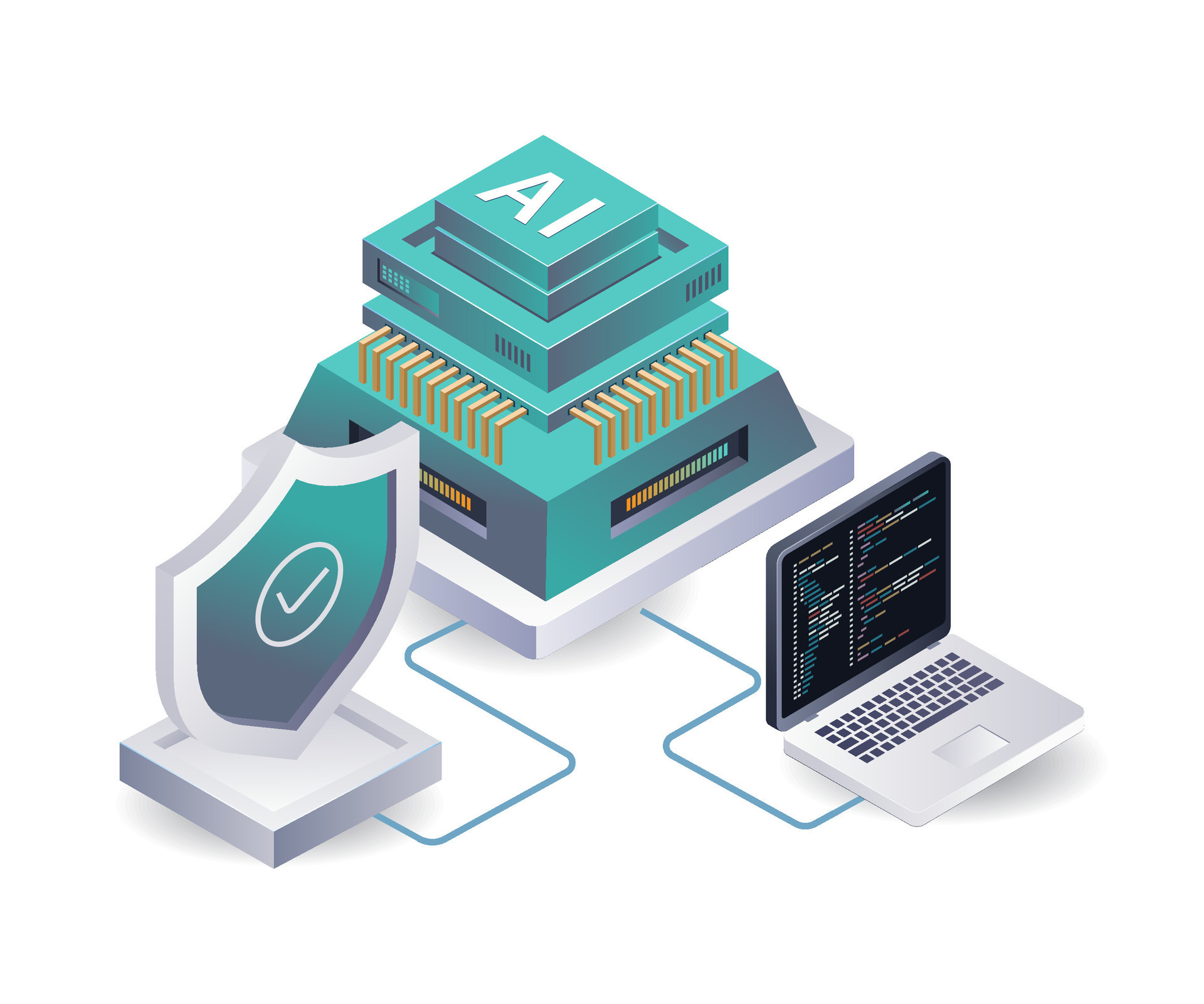 Artificial Intelligence In Database Security Programming 47546350 Vector Art At Vecteezy