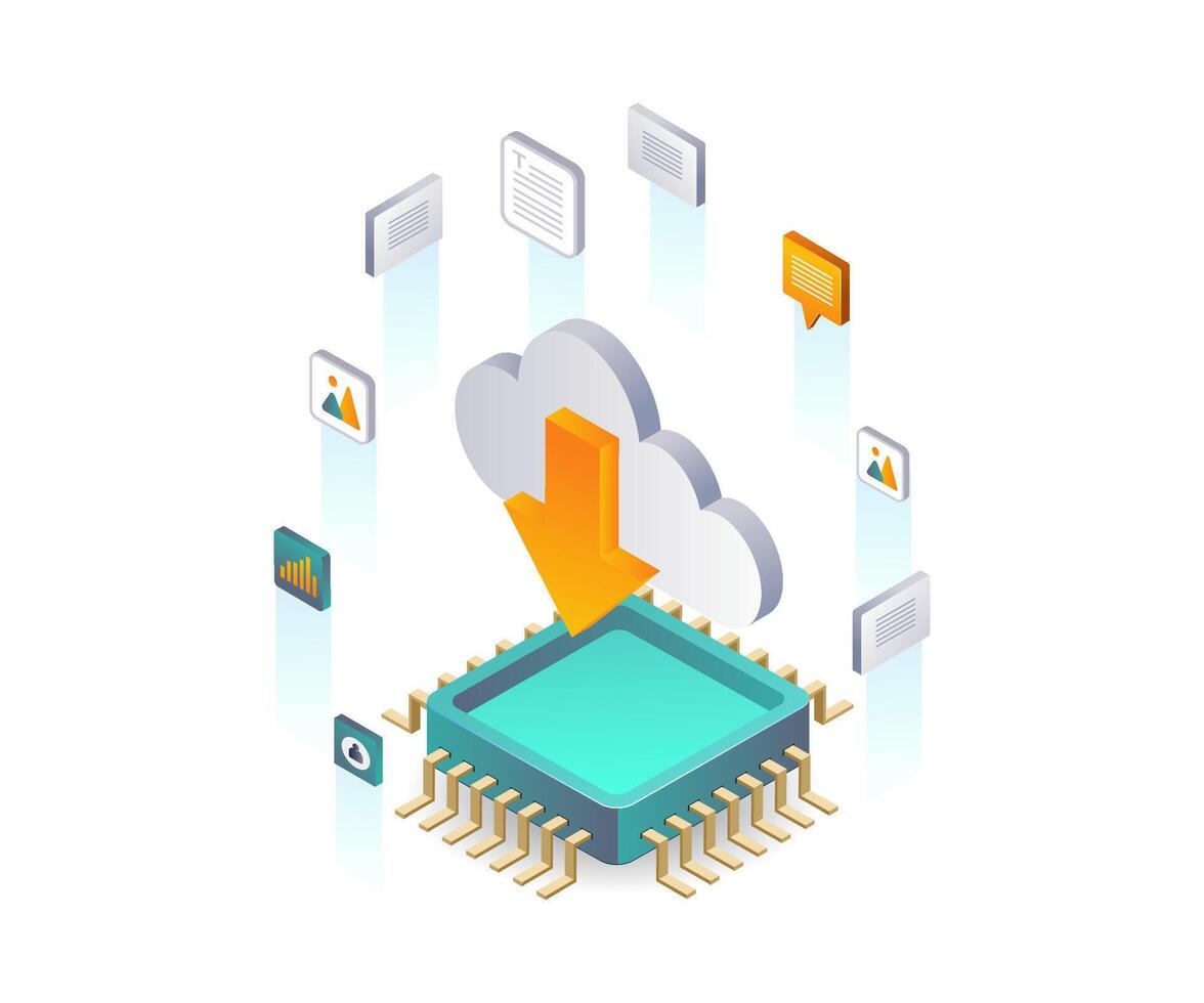 Network Data Transaction Management On Cloud Servers 47546385 Vector Art At Vecteezy