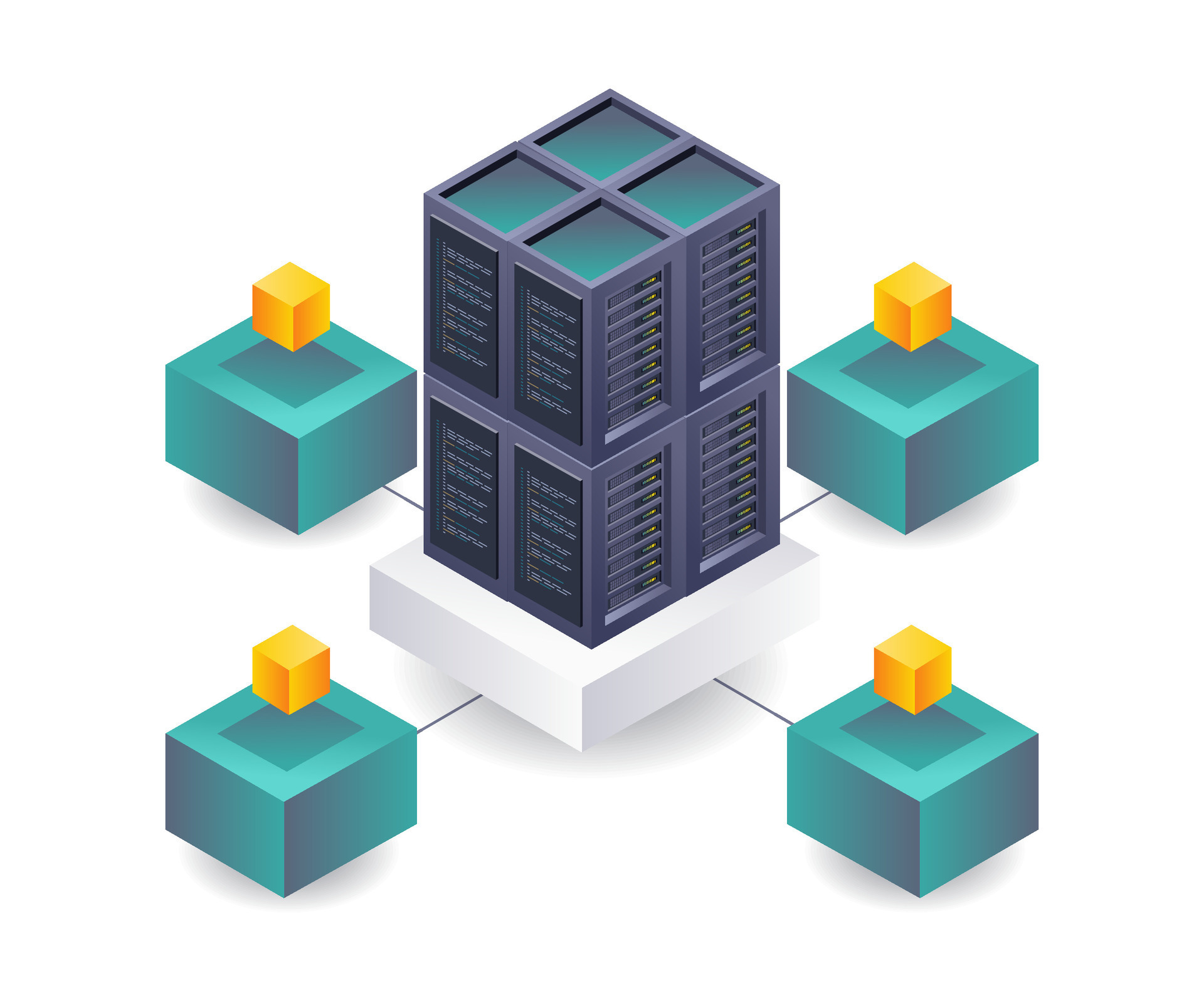 Managing Server Data with Blockchain Technology 47546418 Vector Art at ...