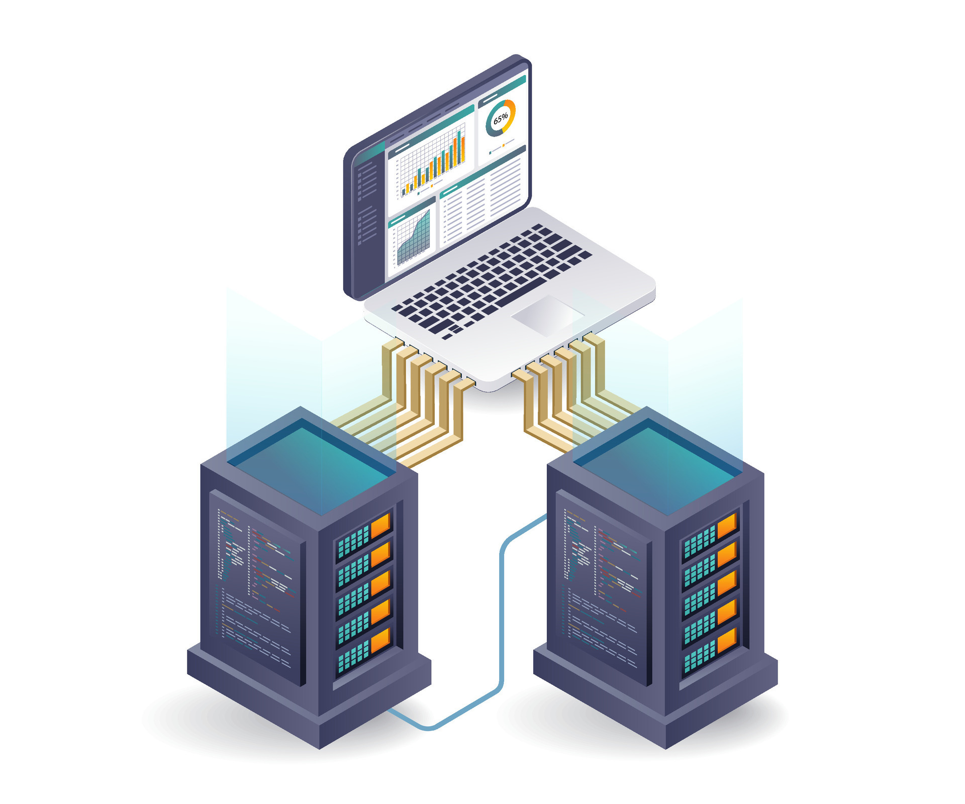 Cloud server technology analysis system 47546432 Vector Art at Vecteezy