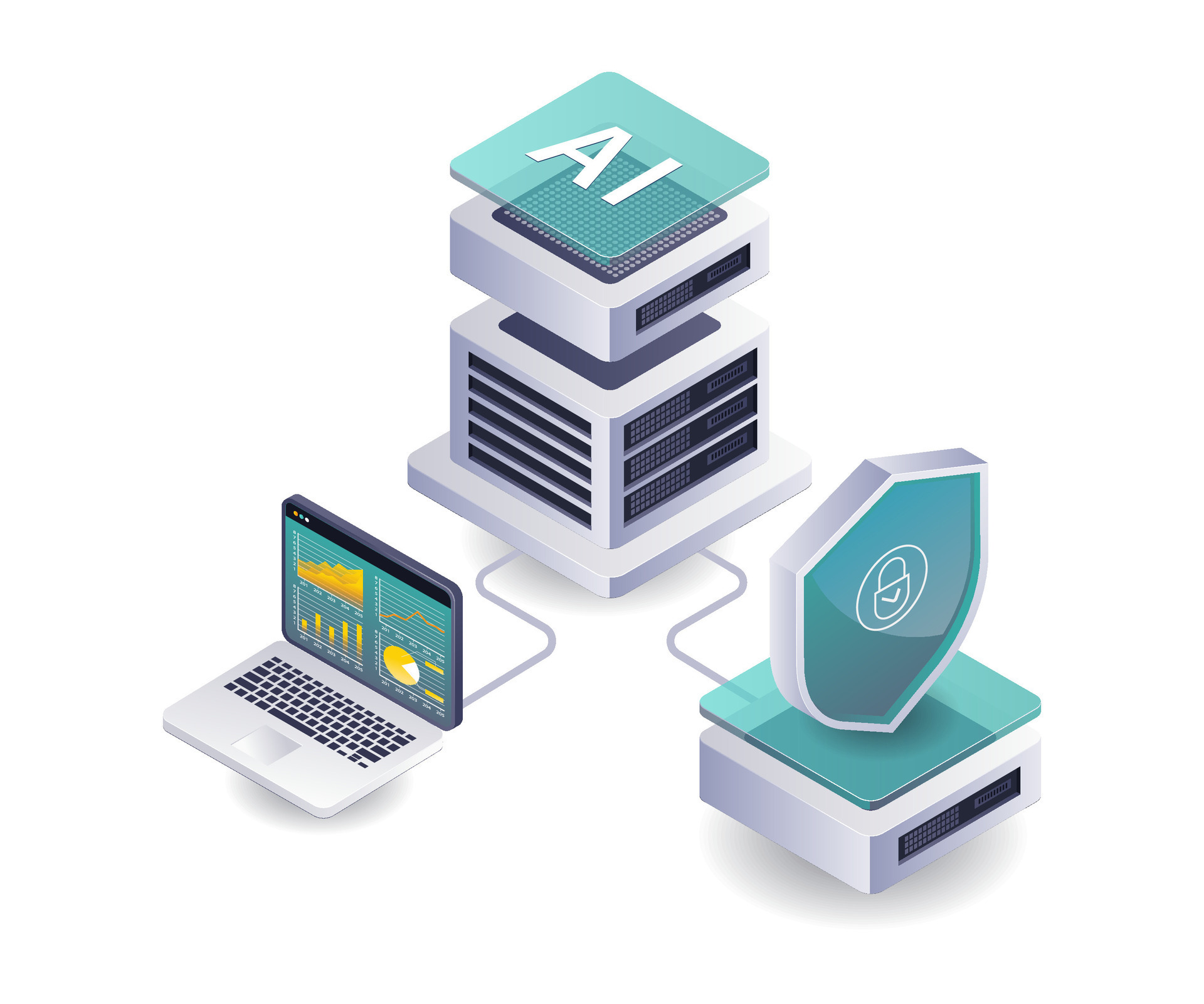 AI Technologies for Server Technology Data Analysis 47546474 Vector Art ...