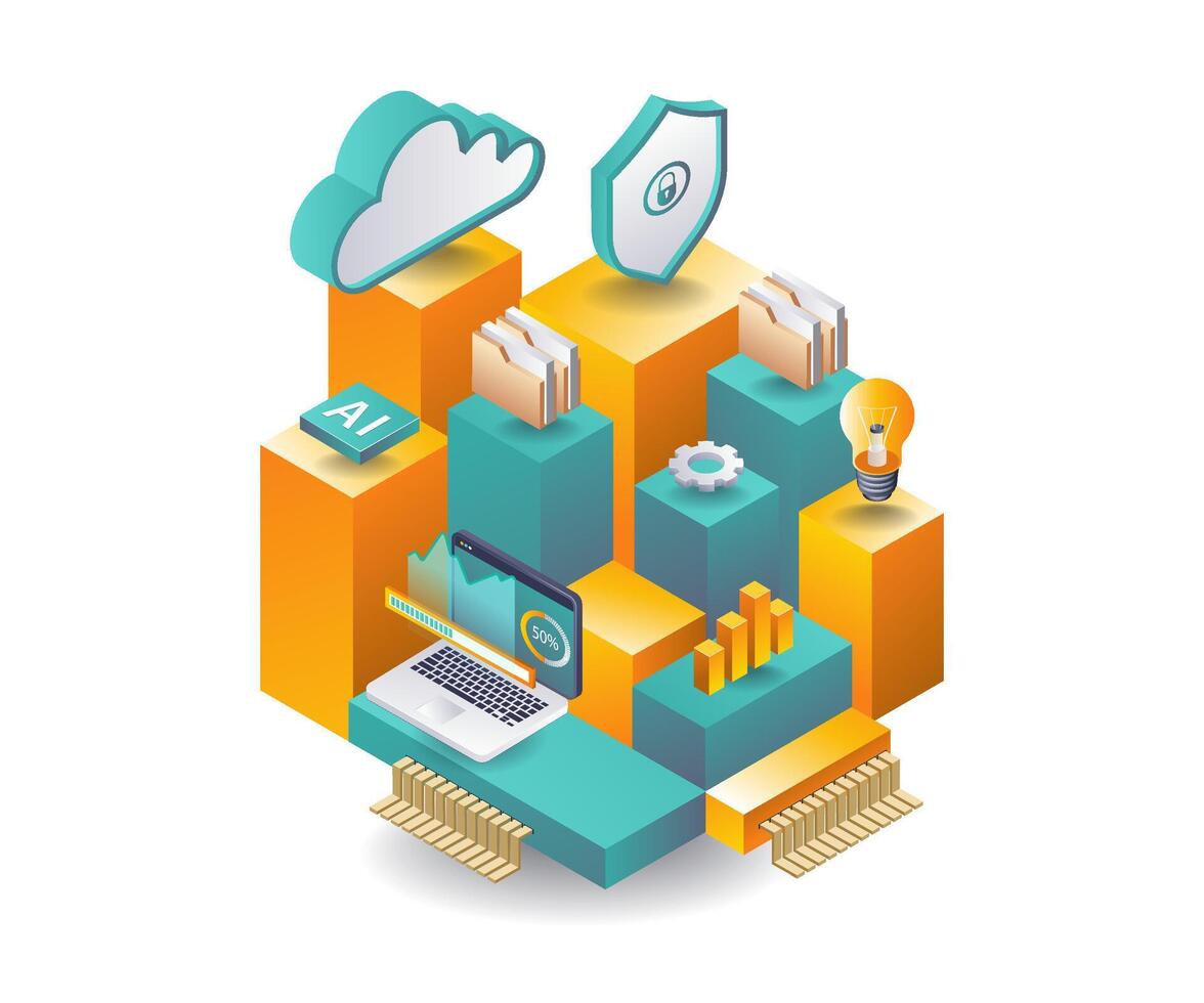 Cloud Computing Infrastructure for Data Analytics 47546508 Vector Art ...