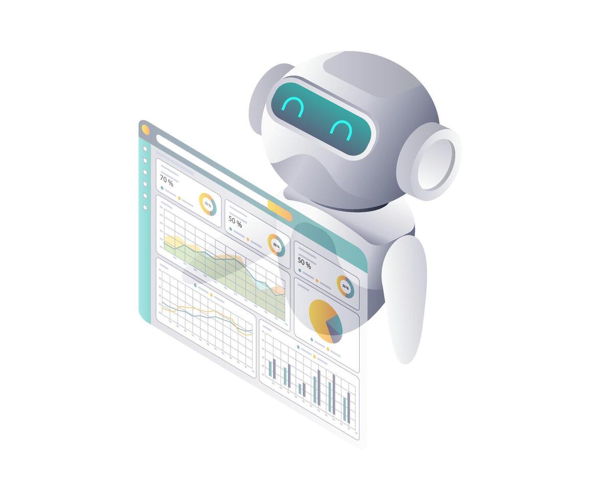 Artificial Intelligence Robots Analyzing Data 47546593 Vector Art at Vecteezy