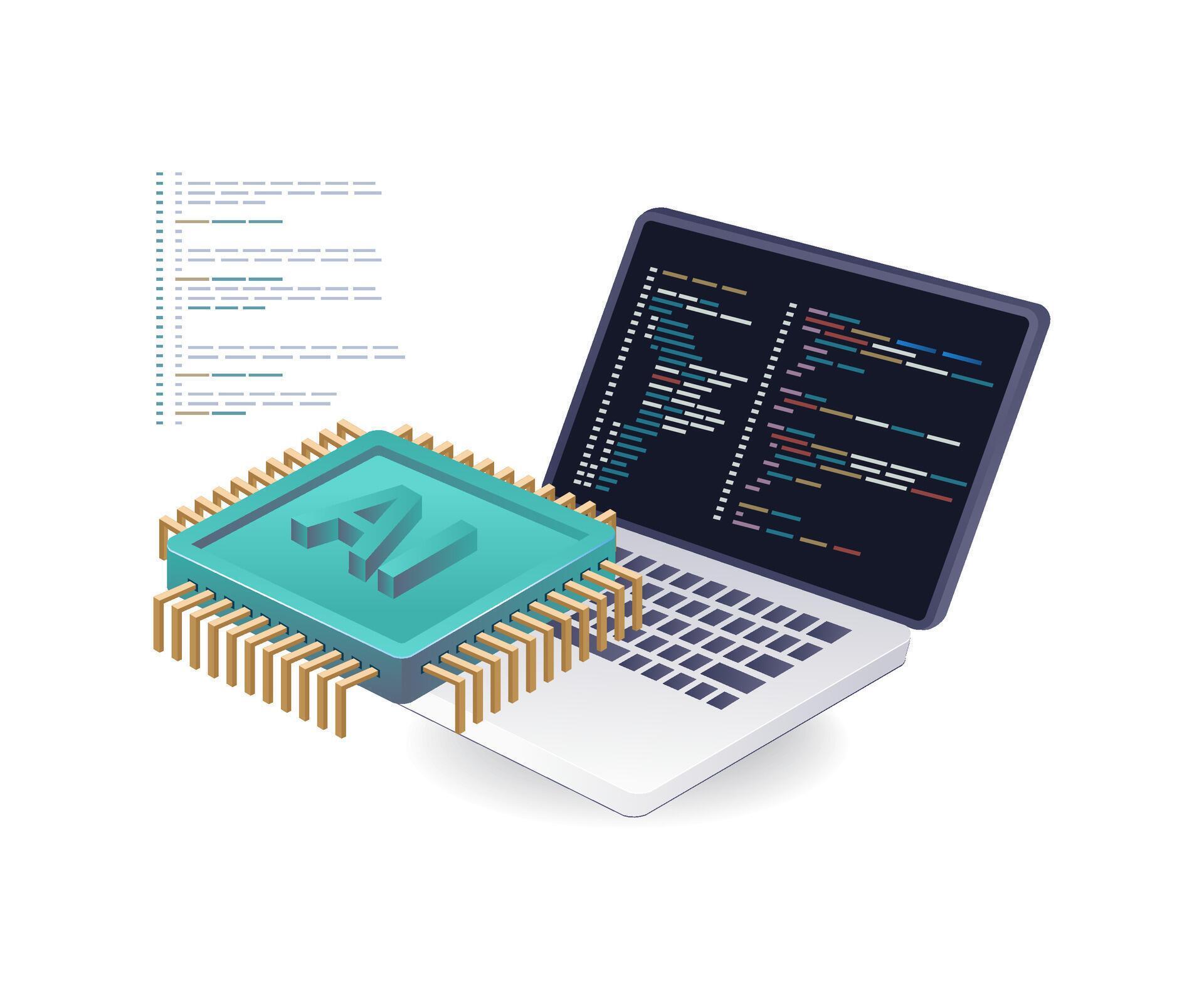 Artificial intelligence in programming language data 47546624 Vector ...