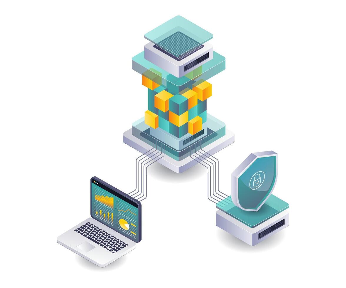 Security Analysis of Blockchain Server Technology 47546753 Vector Art at Vecteezy