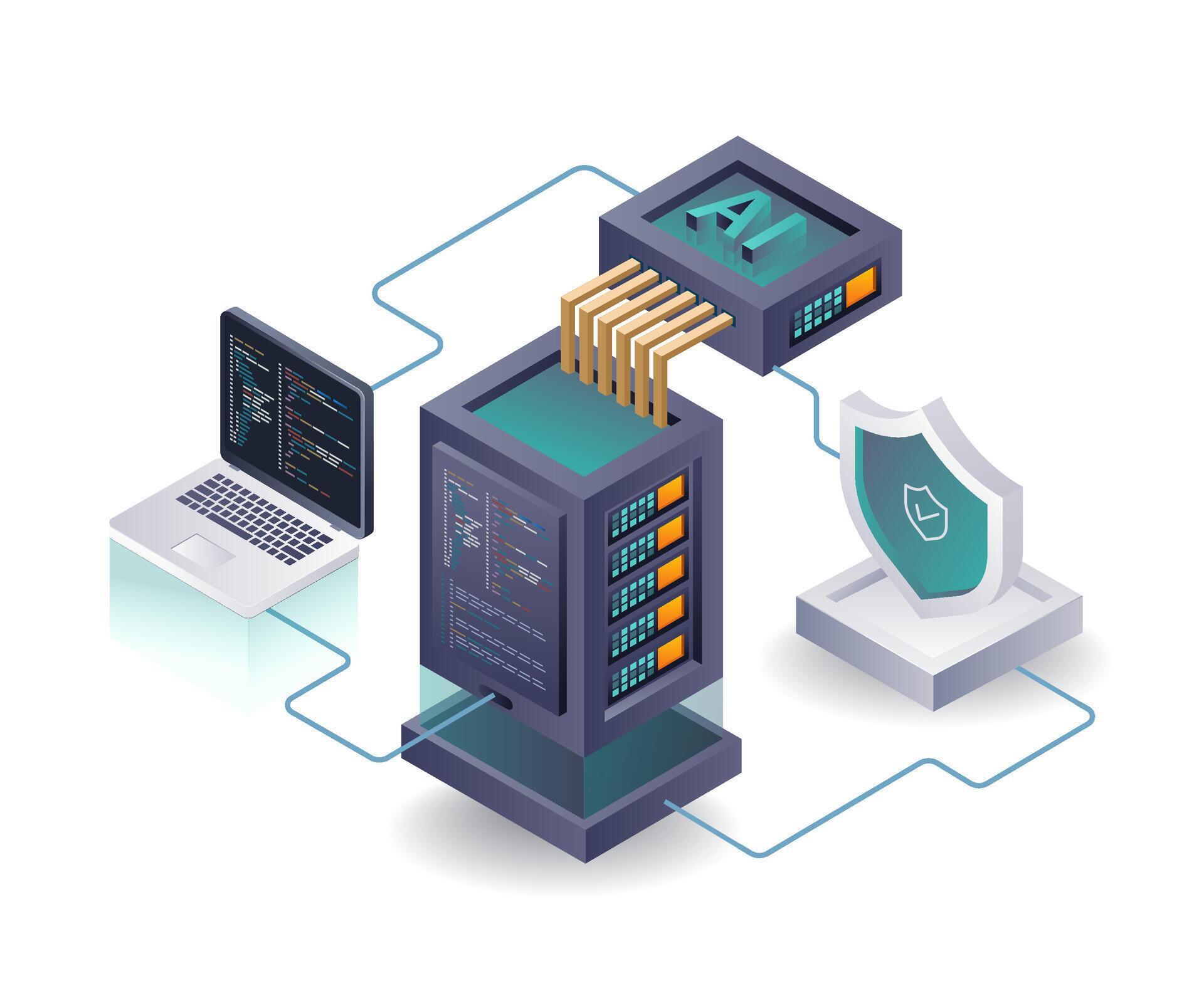 Optimizing Cloud Server Security with AI Solutions 47546873 Vector Art at Vecteezy