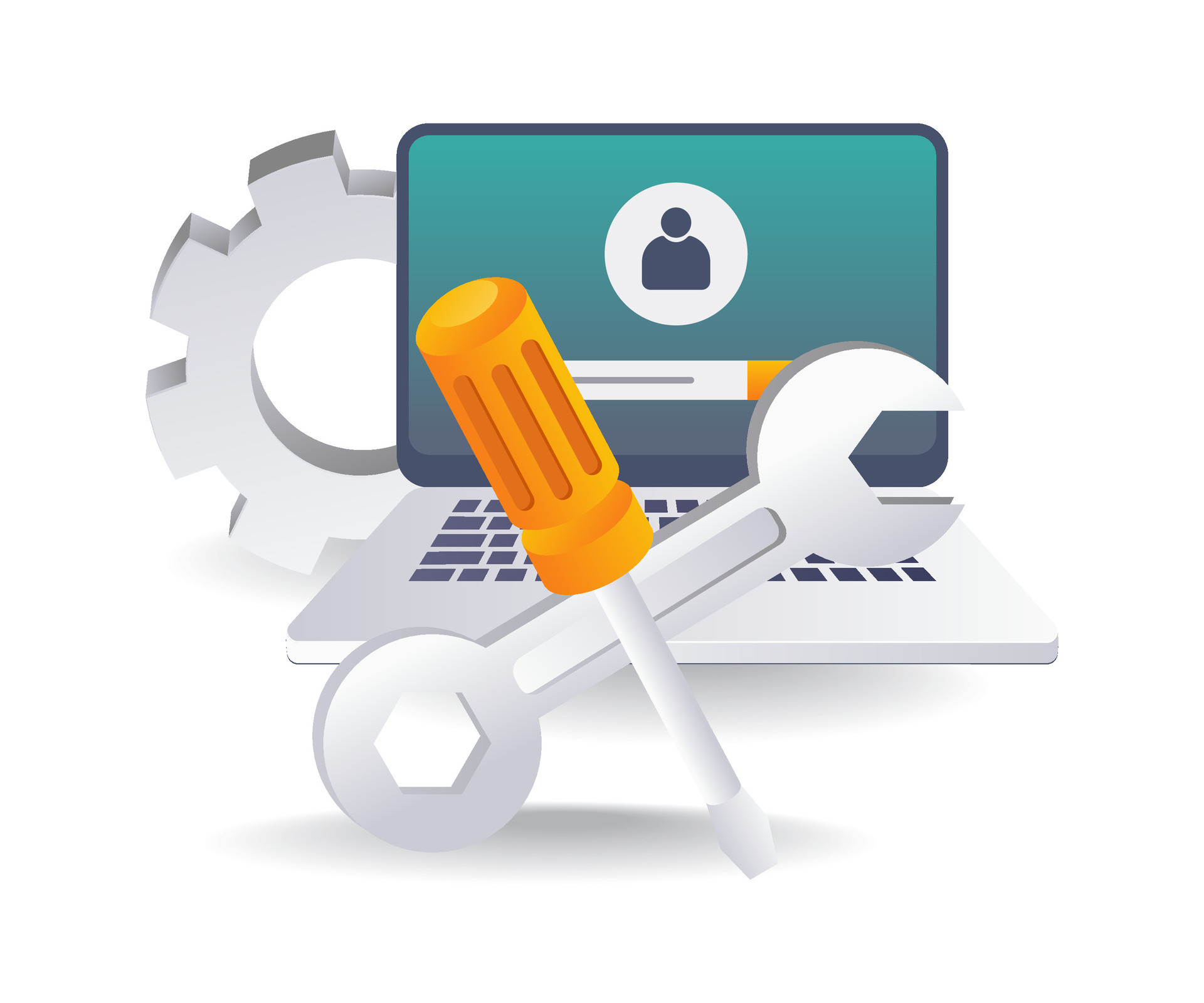 optimizando computadora actuación plano ilustración 47546880 Vector en ...