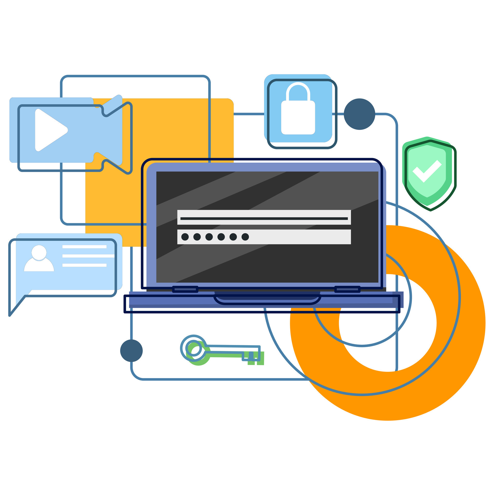 Concept Of Cyber Data Security Internet Security Or Information