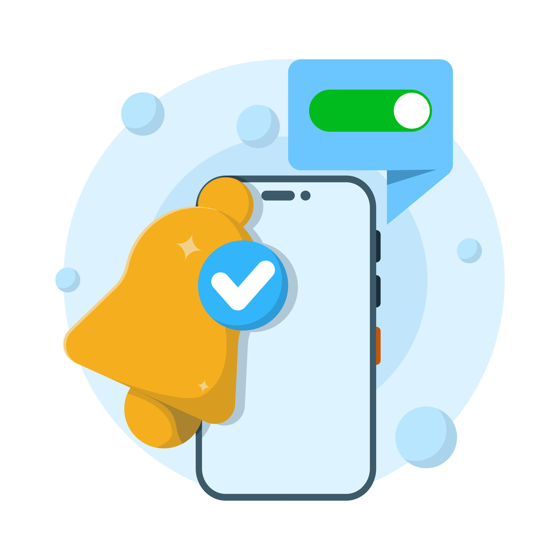 the concept of a notification appears, the notification has been ...