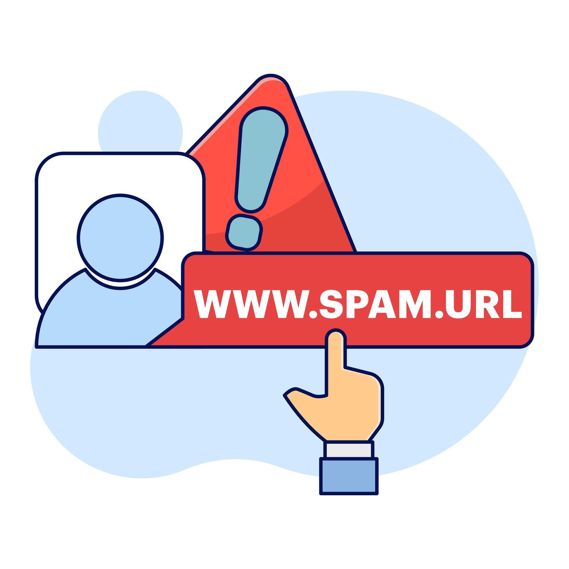 concept Concept do not click on spam URLs, suspicious and dangerous hyperlinks. modern graphic ...