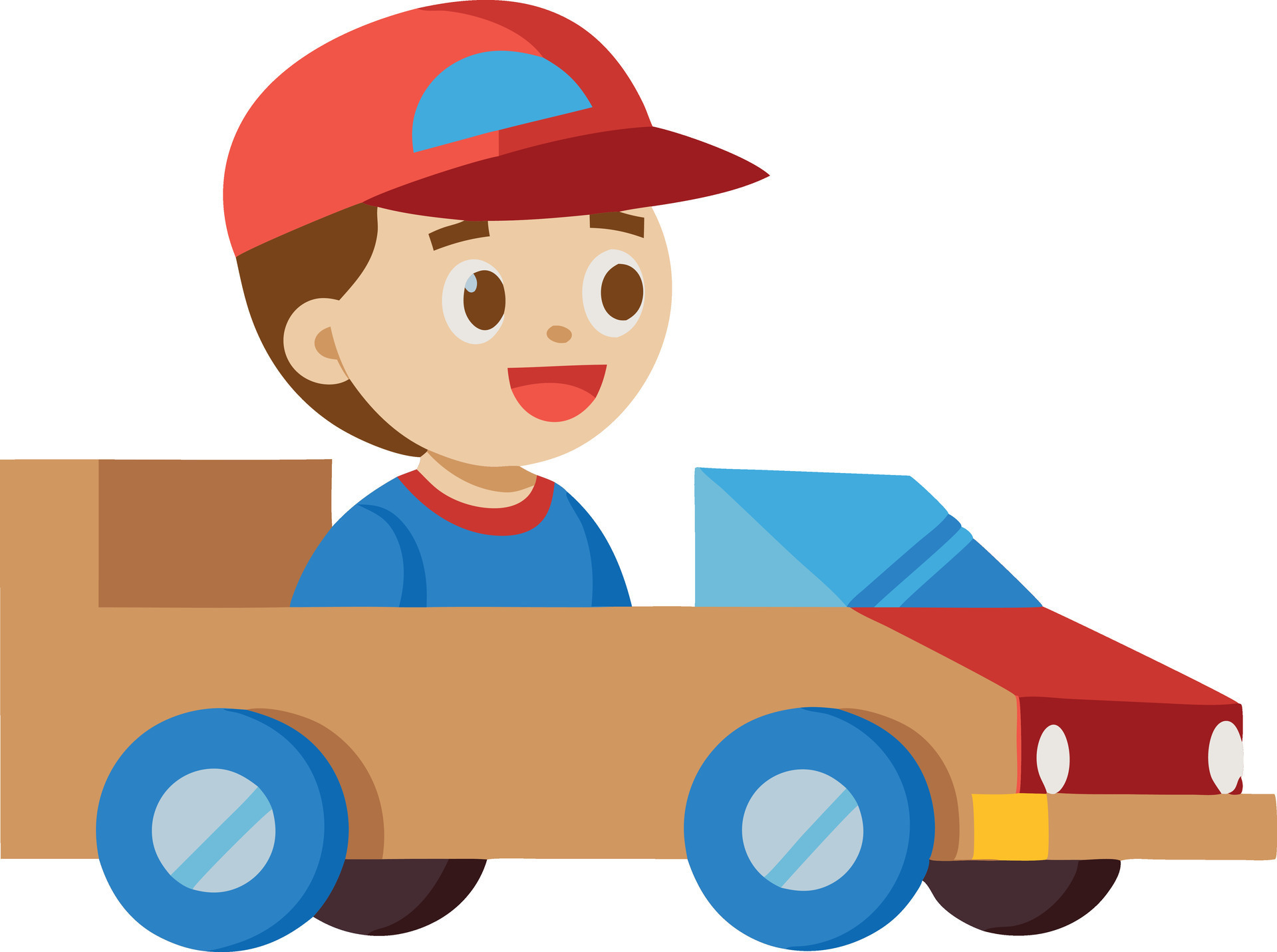 Happy boy driving a toy car isolated on white background 47553081 ...